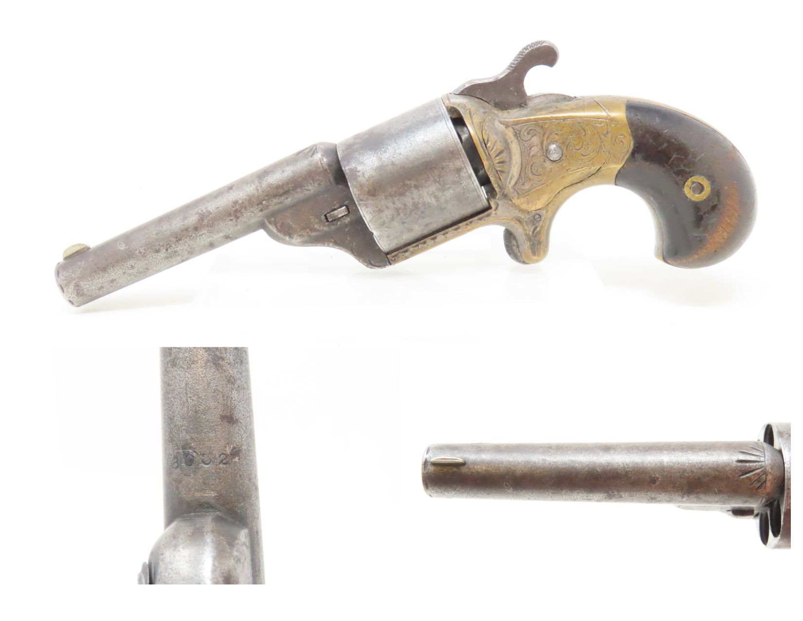 Engraved Moore’s Patent Front Loading Teat Fire Revolver 3.28.22 C ...