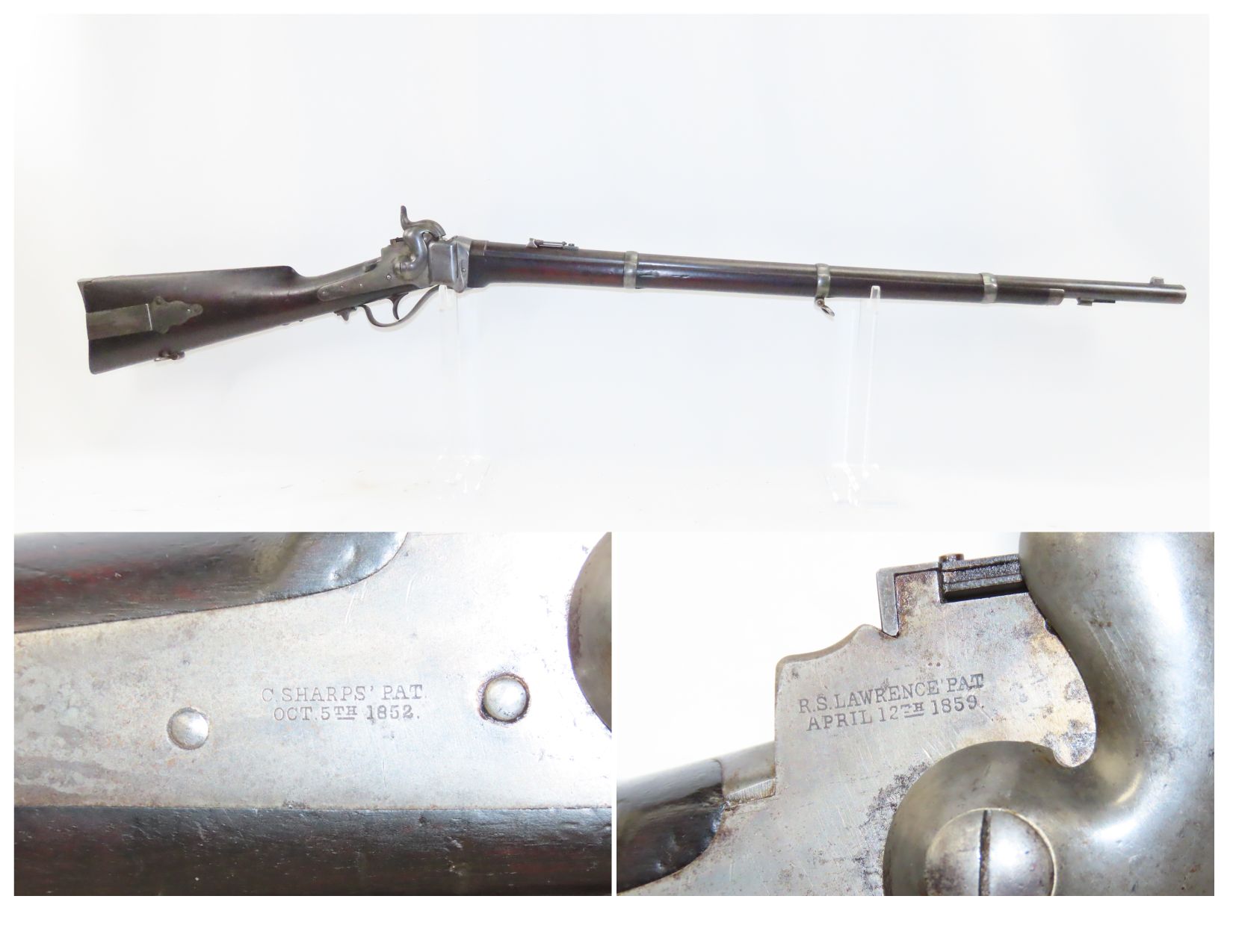 Sharps New Model 1859 Breech Loading Percussion Military Rifle 12.9.21 ...