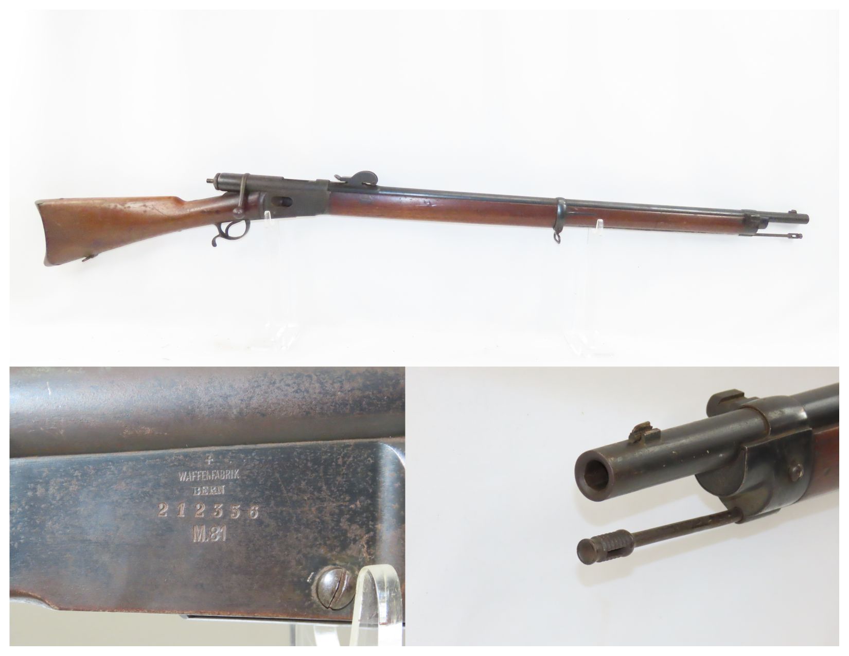 Swiss Bern Vetterli Model 1881 Rifle 4.5.22 C&RAntique001 | Ancestry Guns
