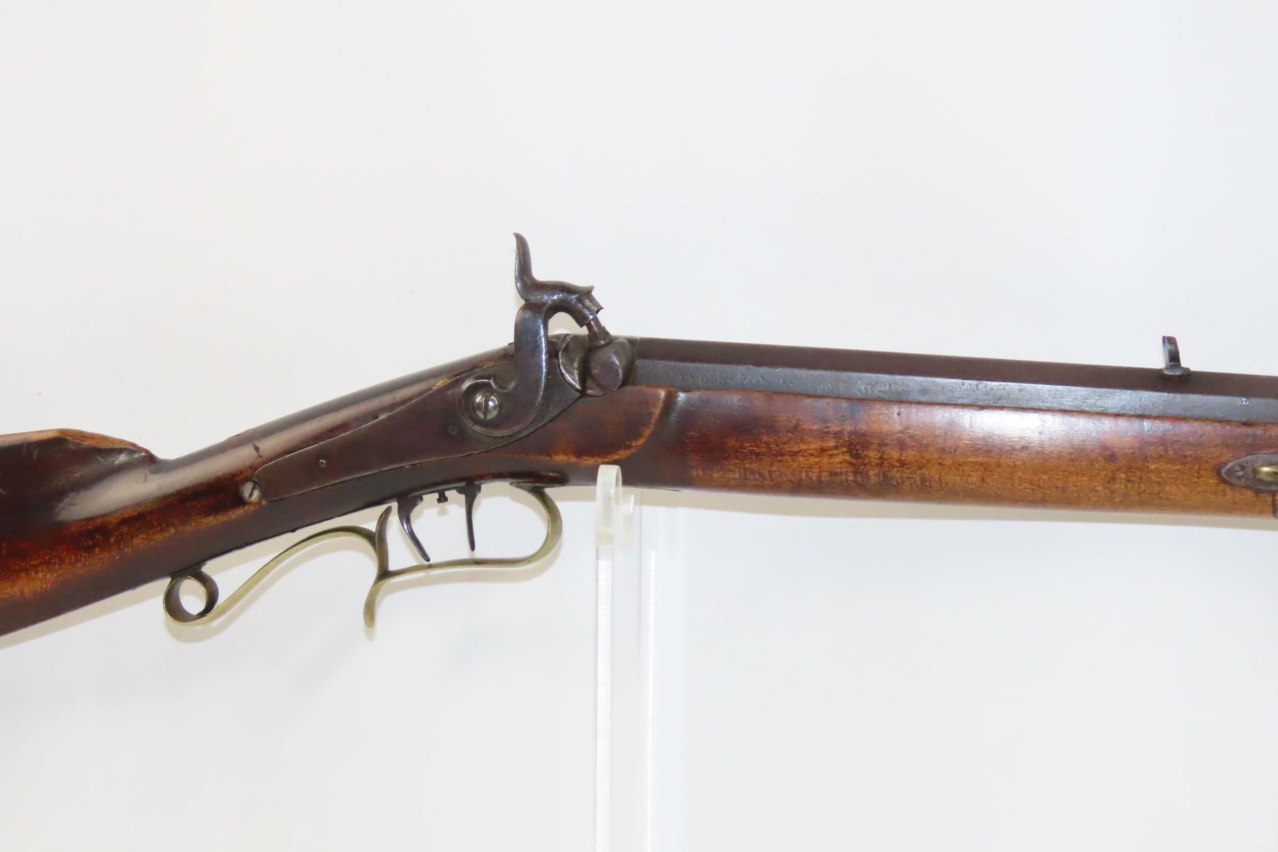 American Half Stock Percussion Rifle with S. hawken St. Louis Marked ...