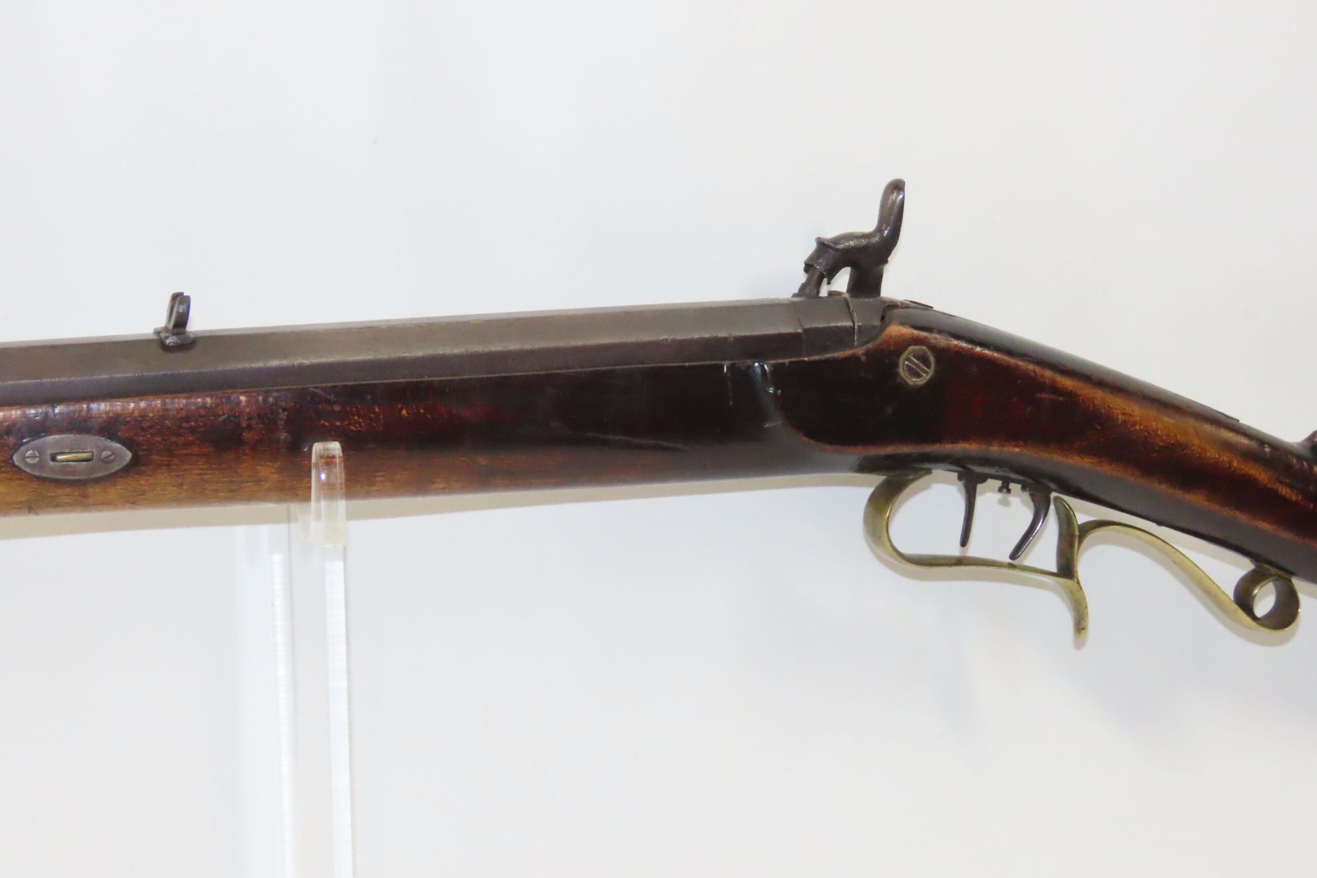 American Half Stock Percussion Rifle with S. hawken St. Louis Marked ...