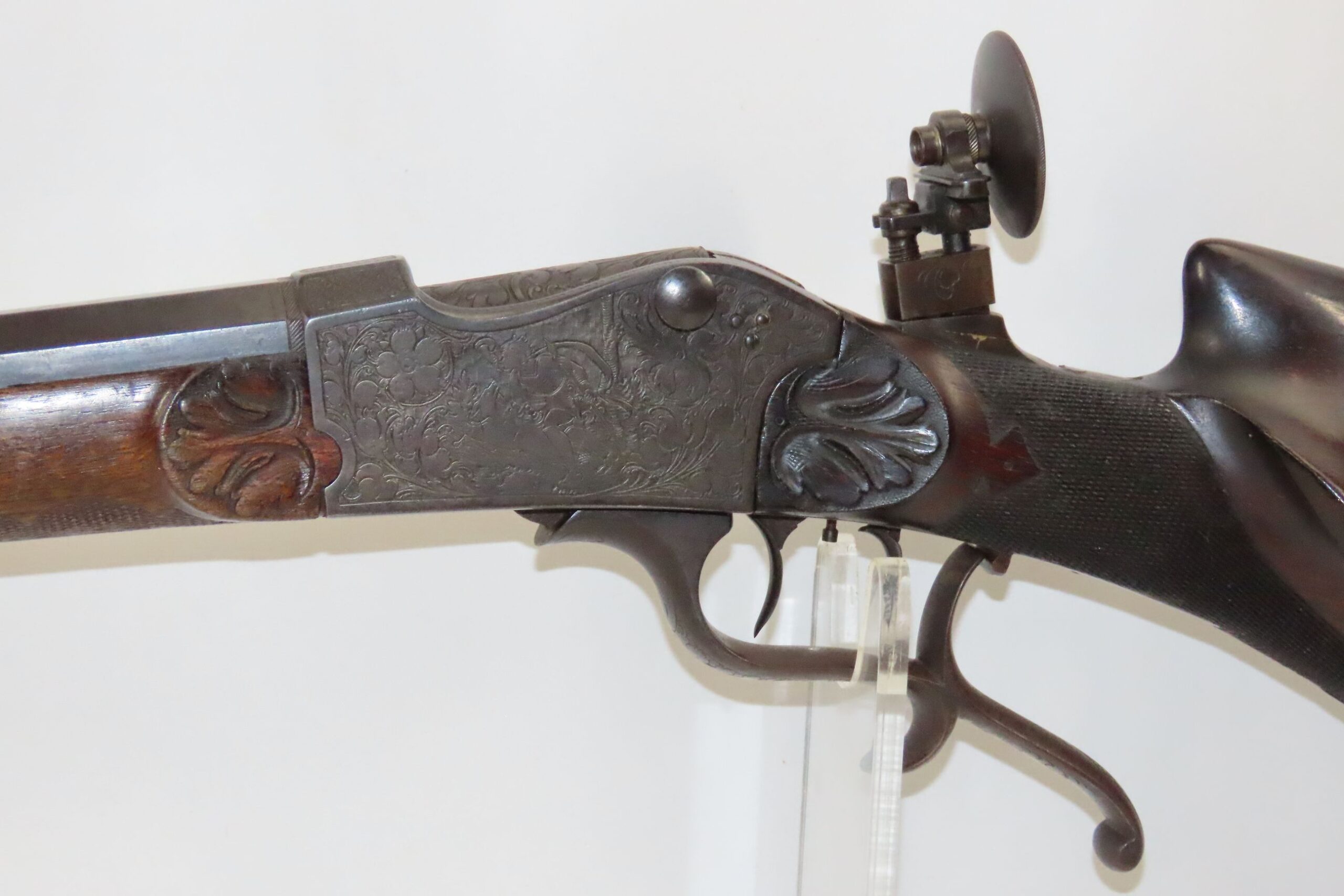 Panel Scene Engraved German Martini Action Zimmerstutzen Rifle with ...