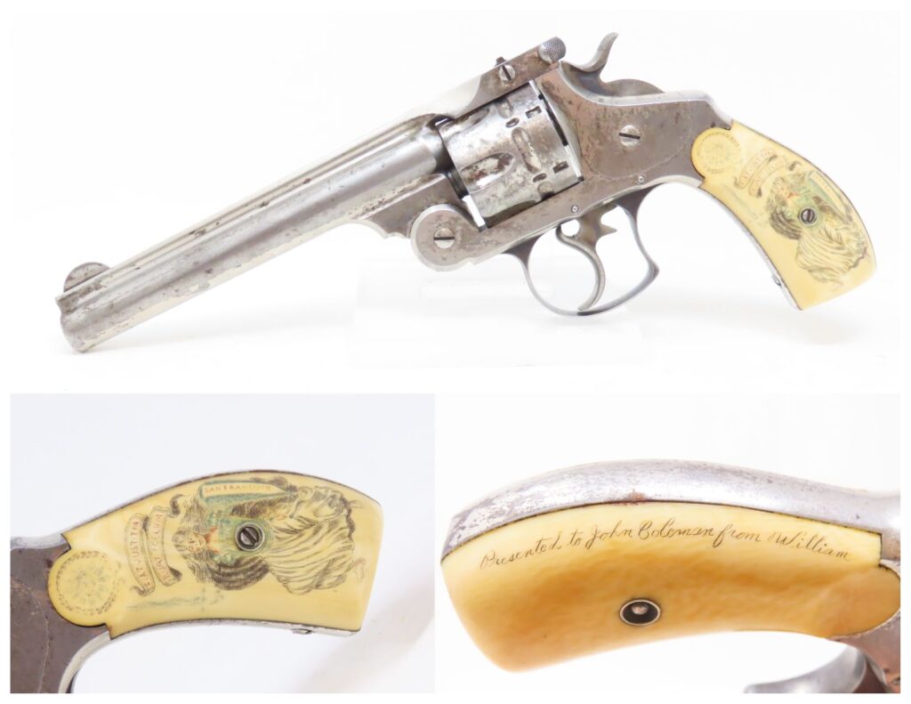 Smith & Wesson .44 Double Action First MOdel Revolver with Stag Grips 6 ...