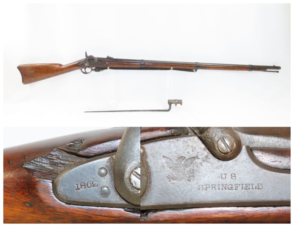 Springfield Model 1861 Percussion Rifle Musket with Bayonet 6.14 C ...