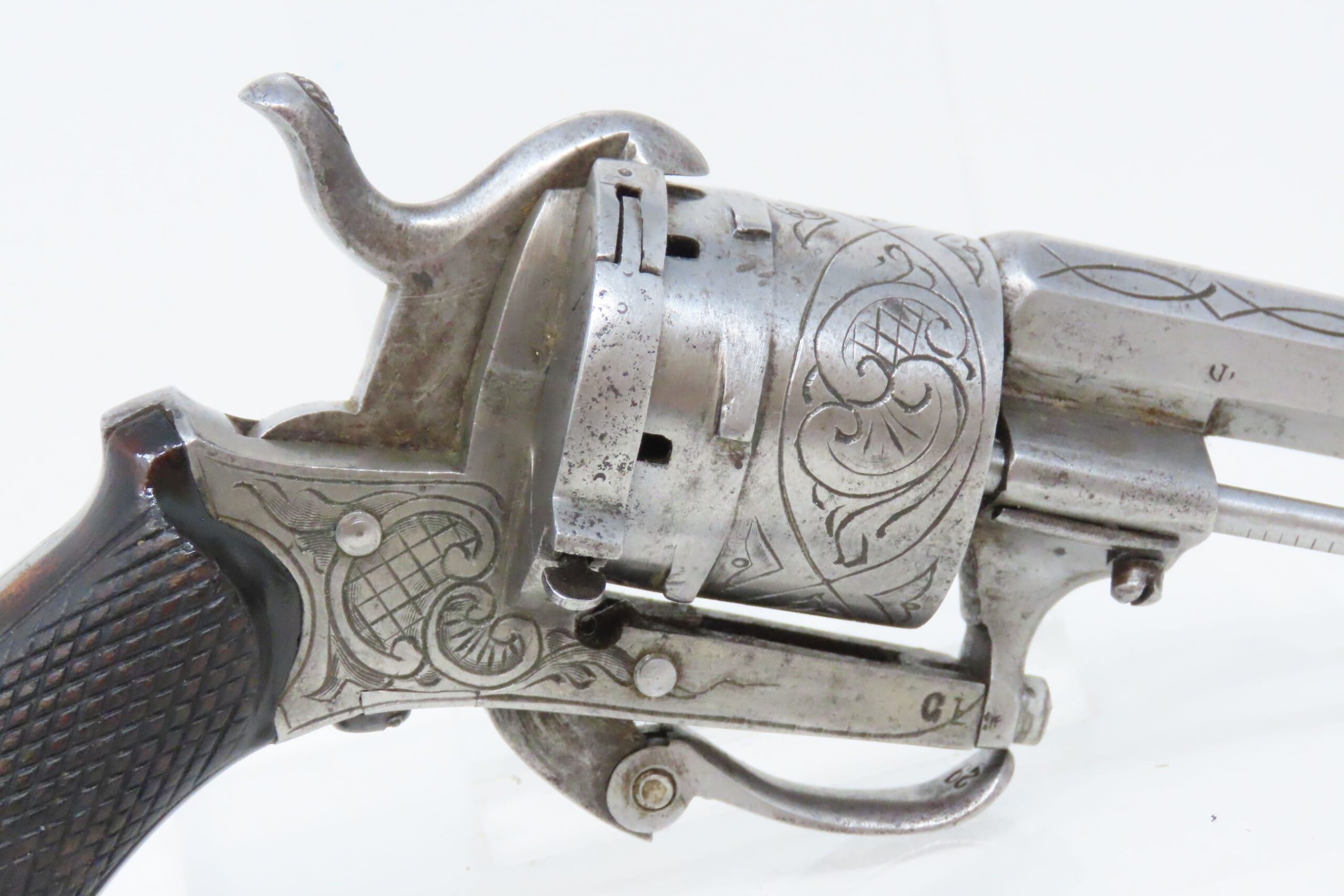 Belgian Folding Trigger Double Action Revolver 6.10 C&RAntique016 ...