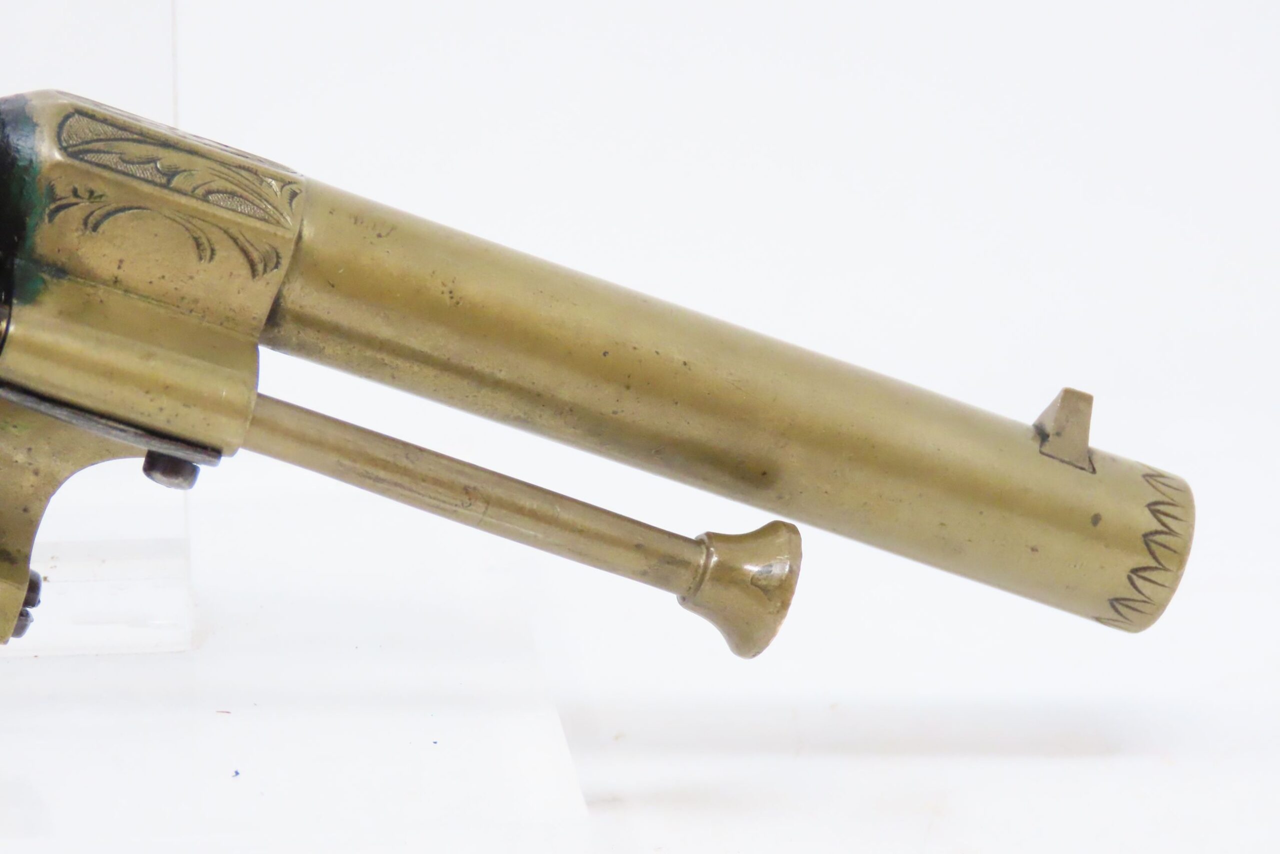 Engraved French Folding Trigger PInfire Double Action Revolver 6.10 C ...