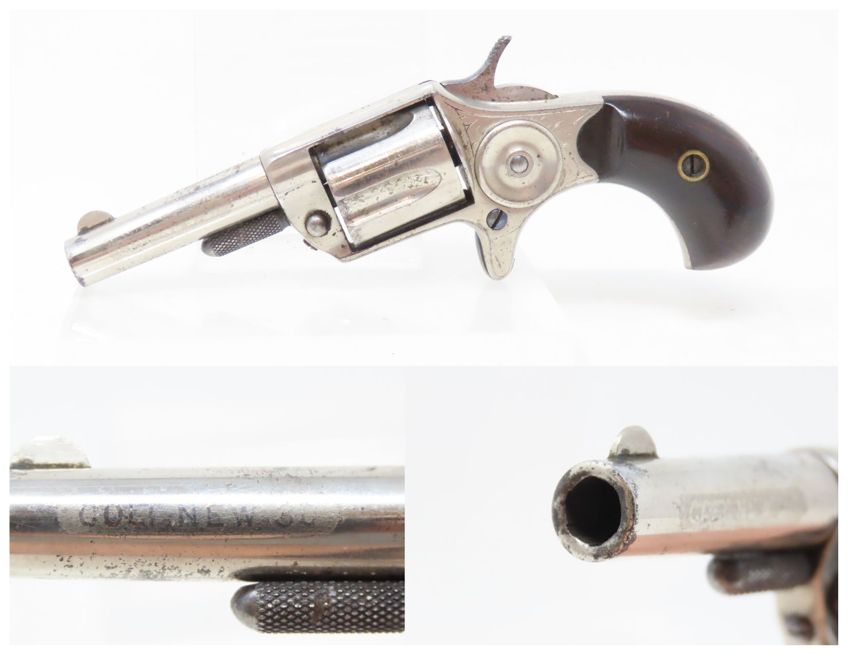 Etched Panel Colt New Line 30 Revolver 5.5.22 C&RAntique001 | Ancestry Guns