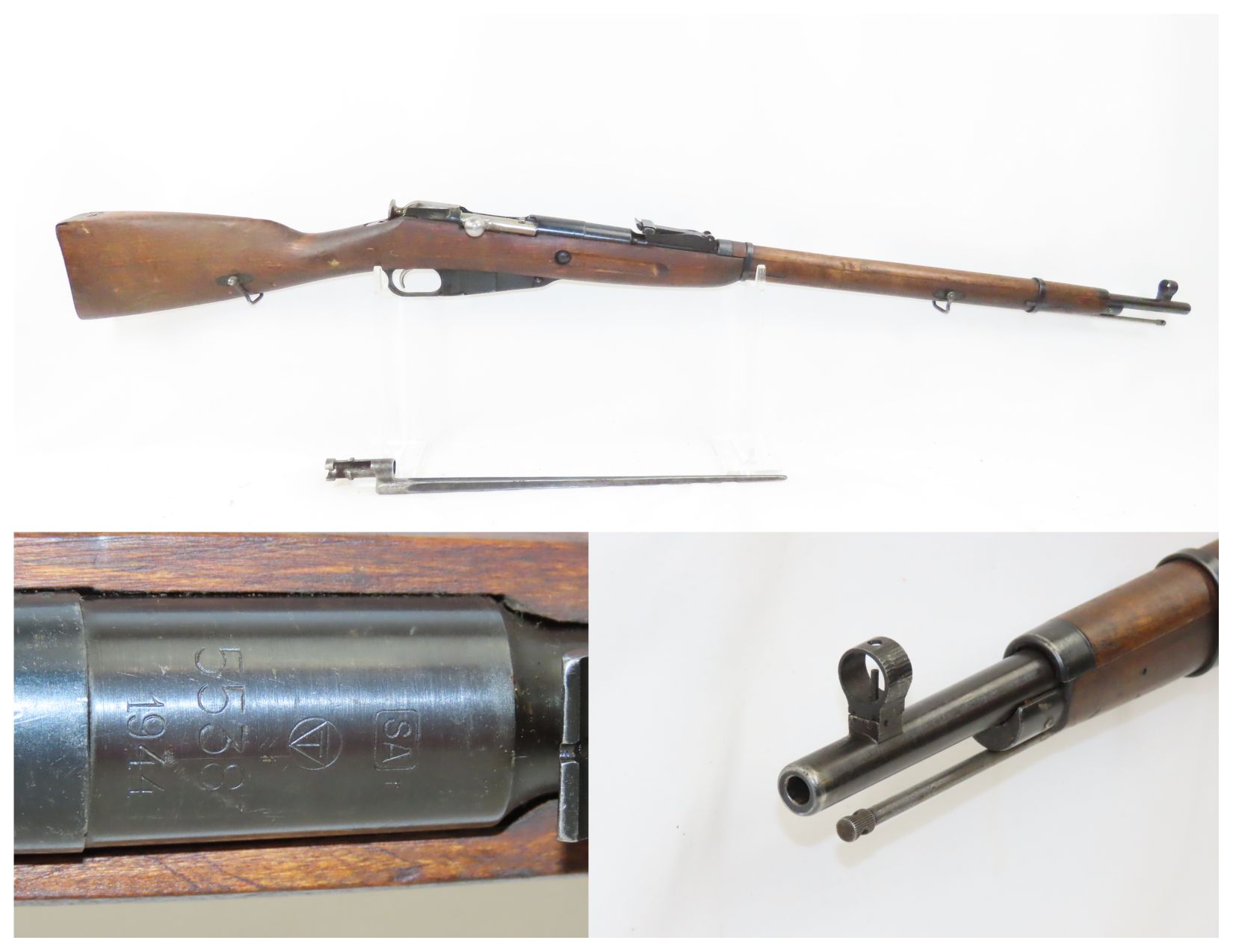 Finnish Tikkakoski Model 91 30 Mosin Nagant Rifle with Bayonet 6.21 C ...