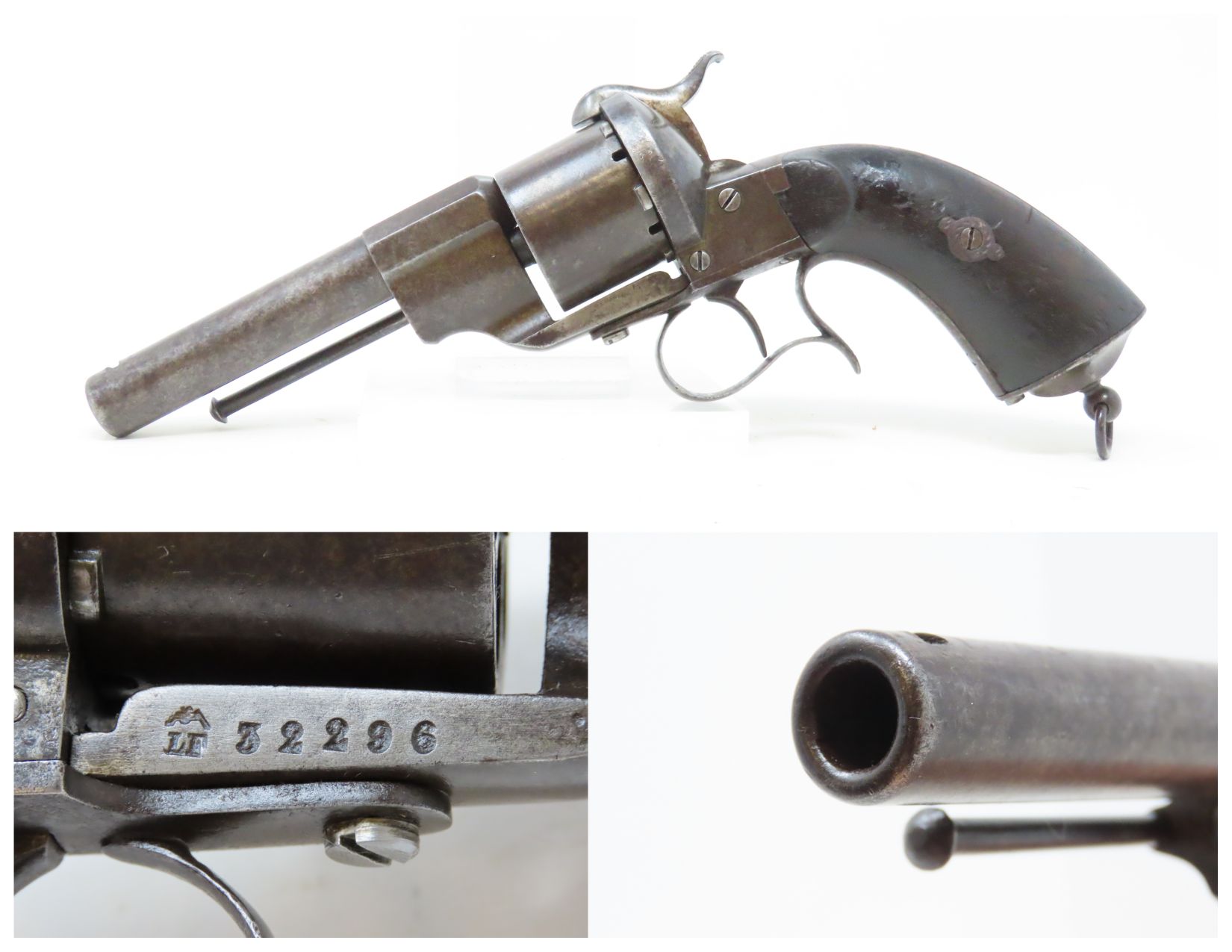Lefaucheux Model 1854 Single Action Pinfire Revolver 8.25 C&RAntique001 ...