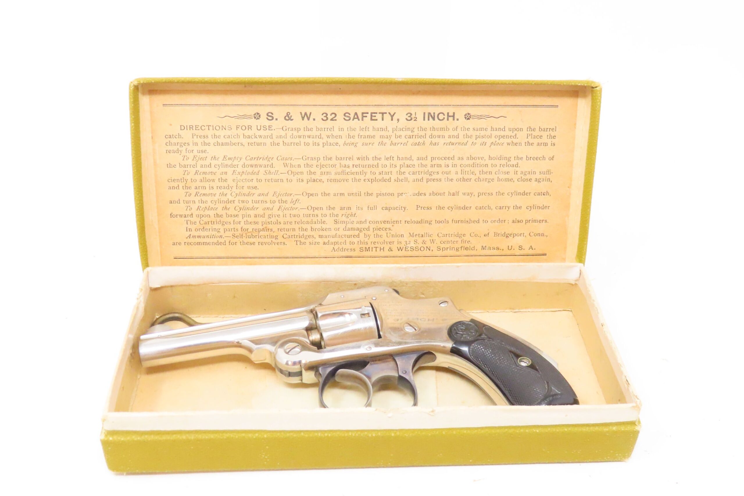 Smith & Wesson First MOdel .32 Safety Hammerless revolver (3 ...