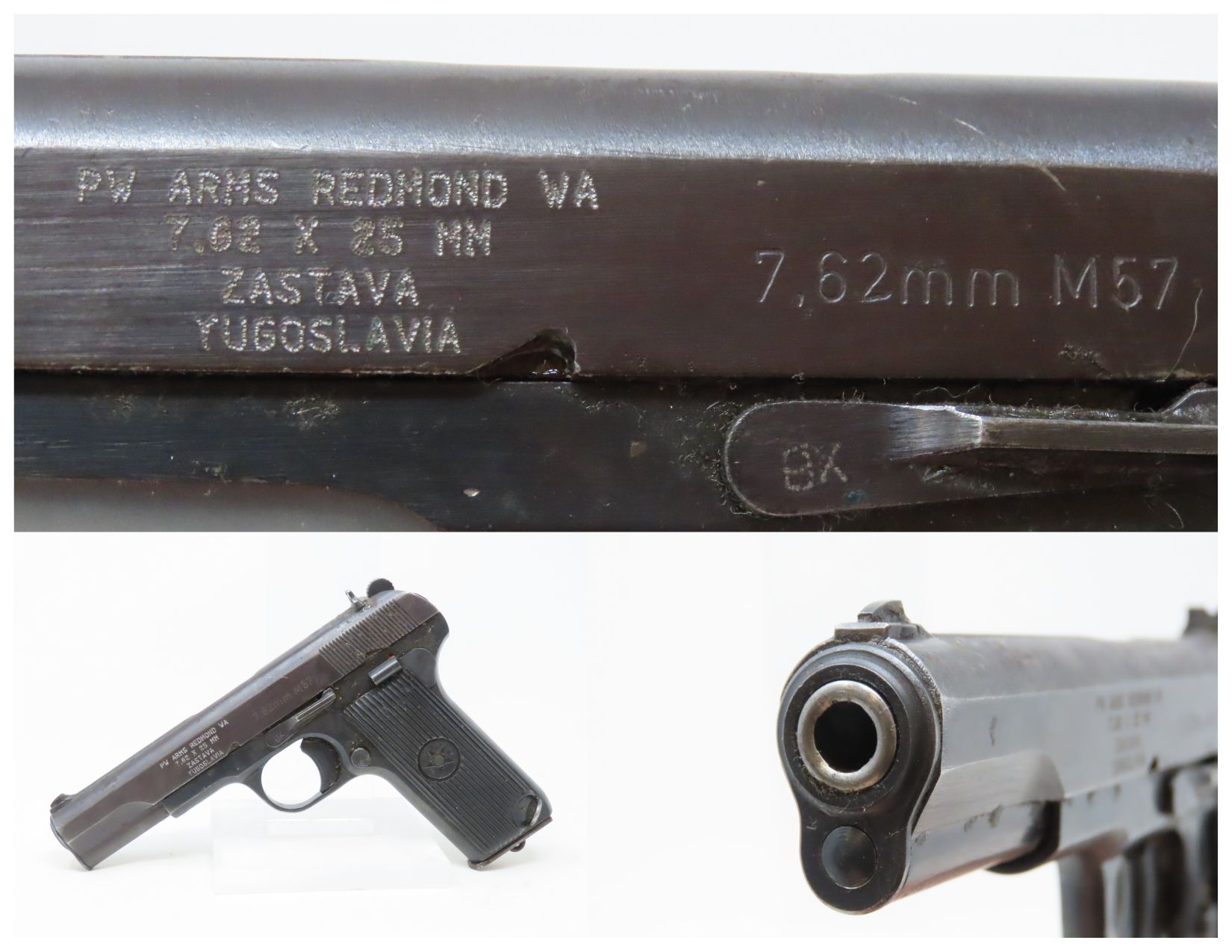 Yugoslavian Zastava M57 Tokarev Semi Automati Pistol 6.01.22 C ...