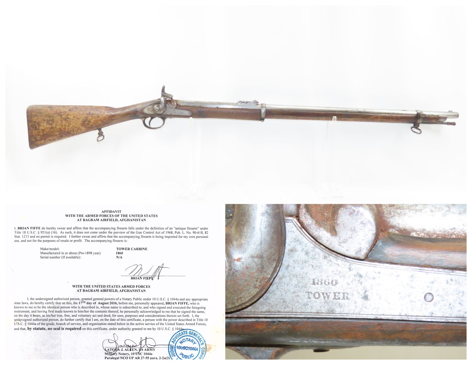 British Tower Enfield pattern Muzzleloading Percussion Rifle with ...