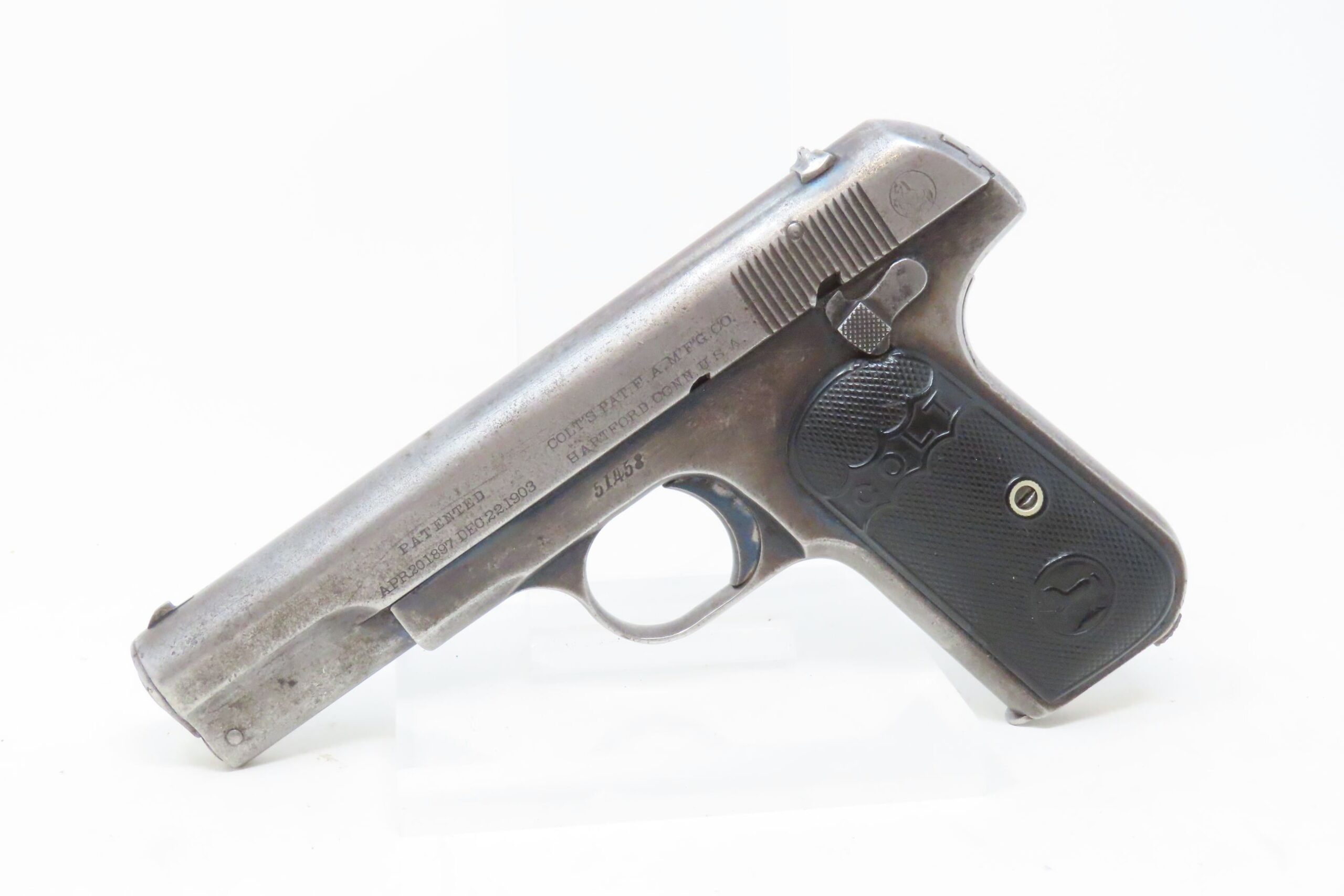 Colt Model 1903 Pocket Hammerless Pistol 9.14 C&RAntique002 | Ancestry Guns