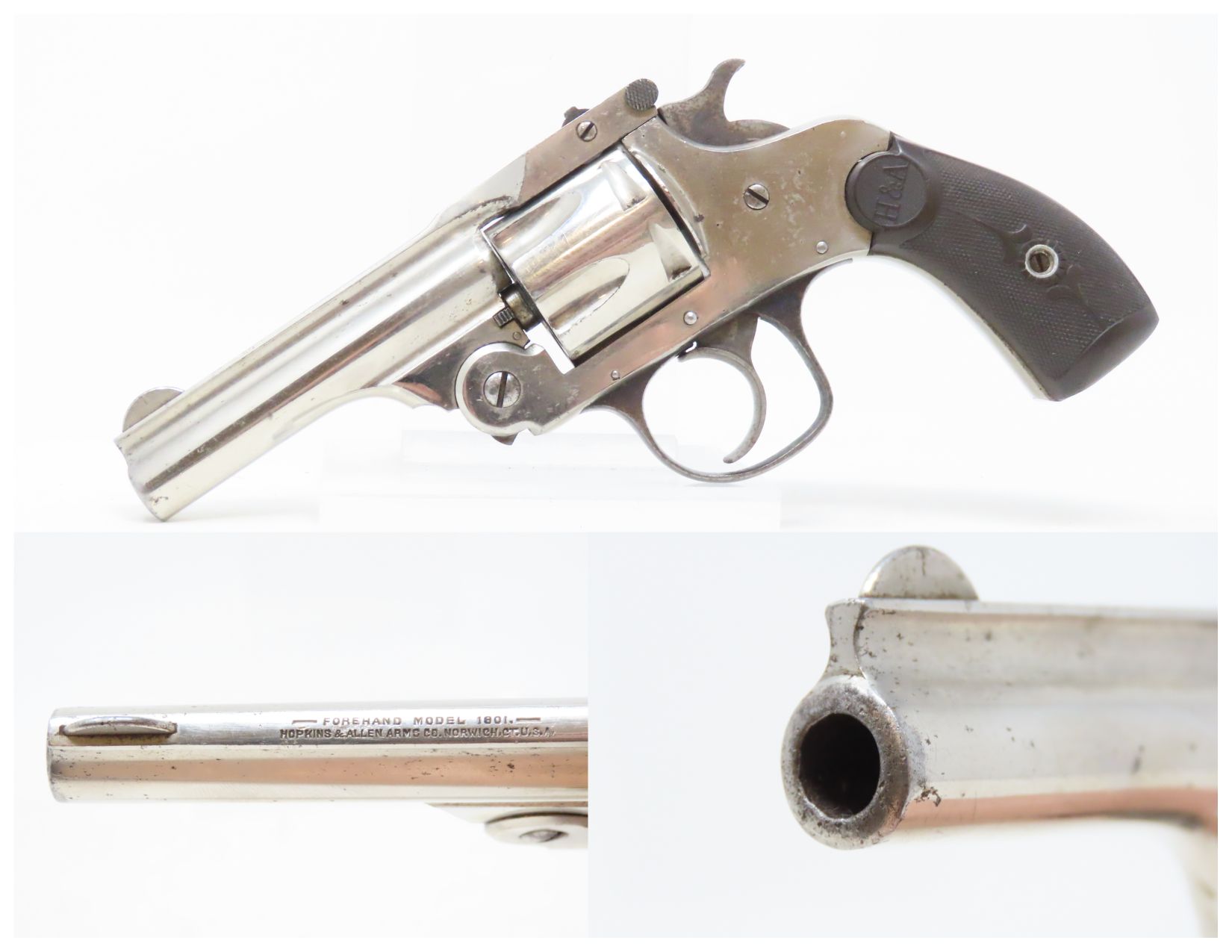 Hopkins & Allen Forehand Model 1901 Revolver 8.16 C&RAntique001 ...