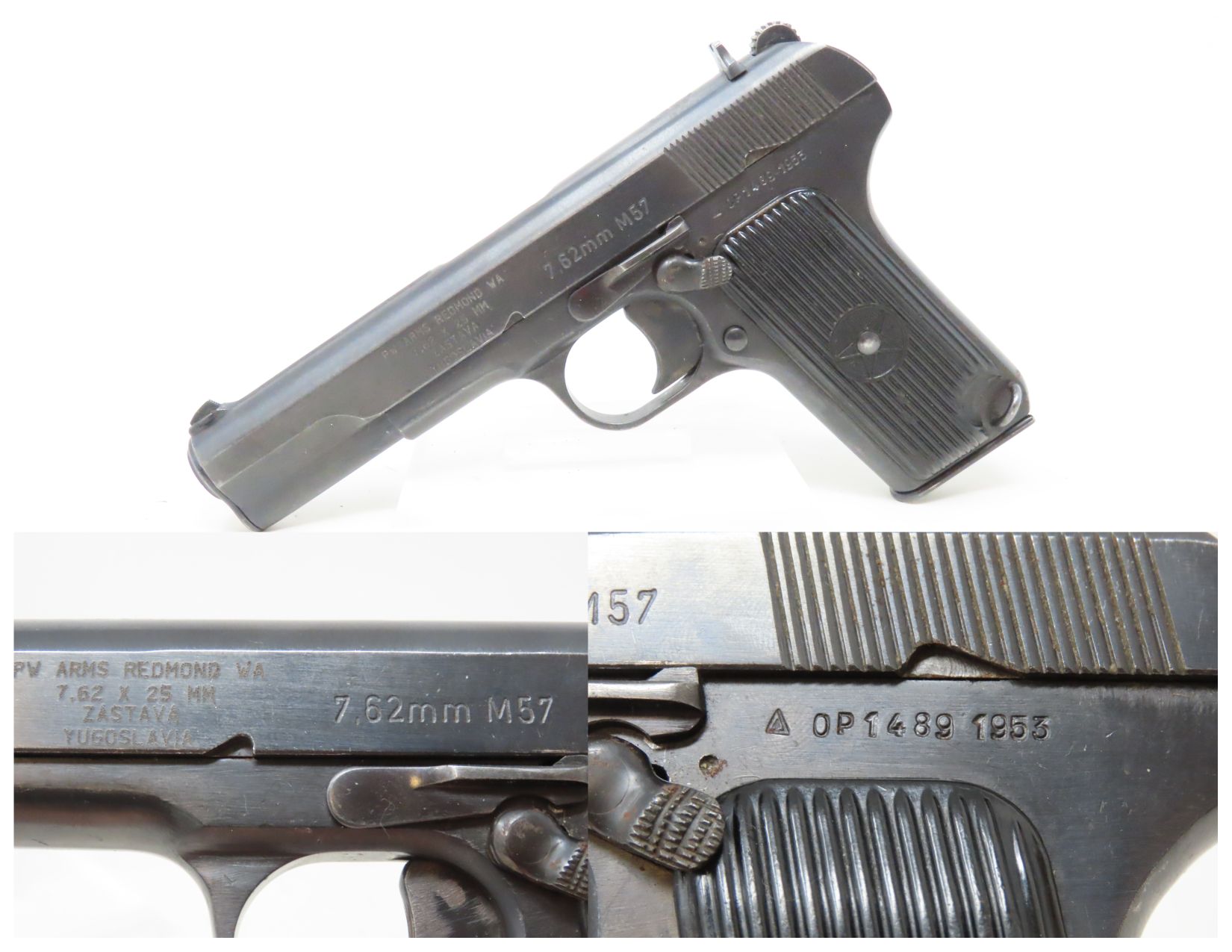 Yugoslavian Zastava M57 Tokarev Pistol 9.13 C&RAntique001 | Ancestry Guns