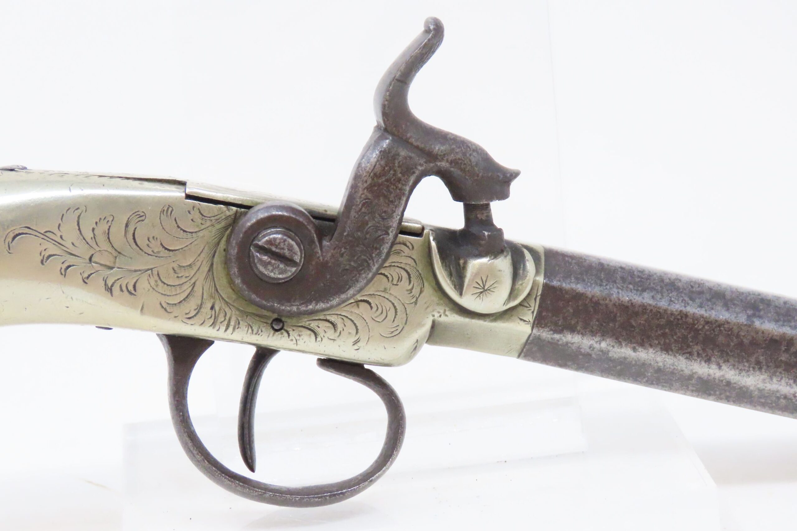 Engraved All metal Boxlock Pistol 8.12 C&RAntique004 | Ancestry Guns