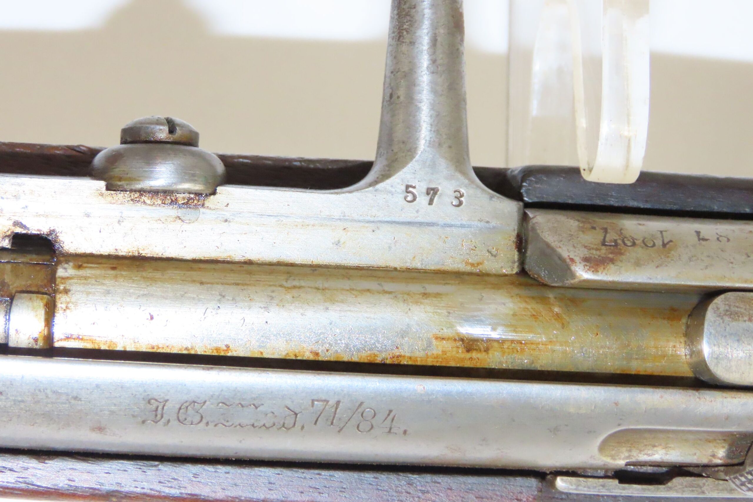 German Amberg Model 71 84 mauser Bolt Action Rifle with bayonet 9.27 C ...