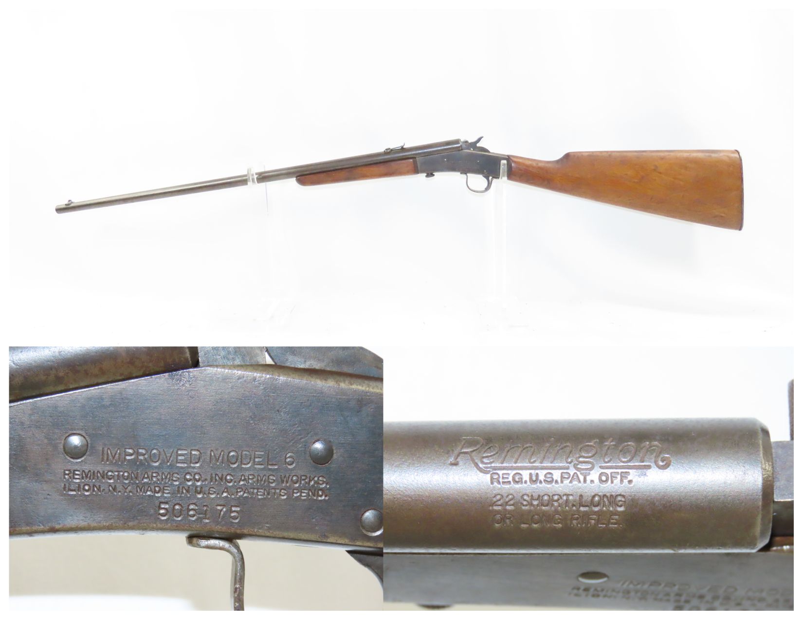 Remington Improved MOdel 6 Rolling Block Rifle 9.26 C&RAntique001 ...