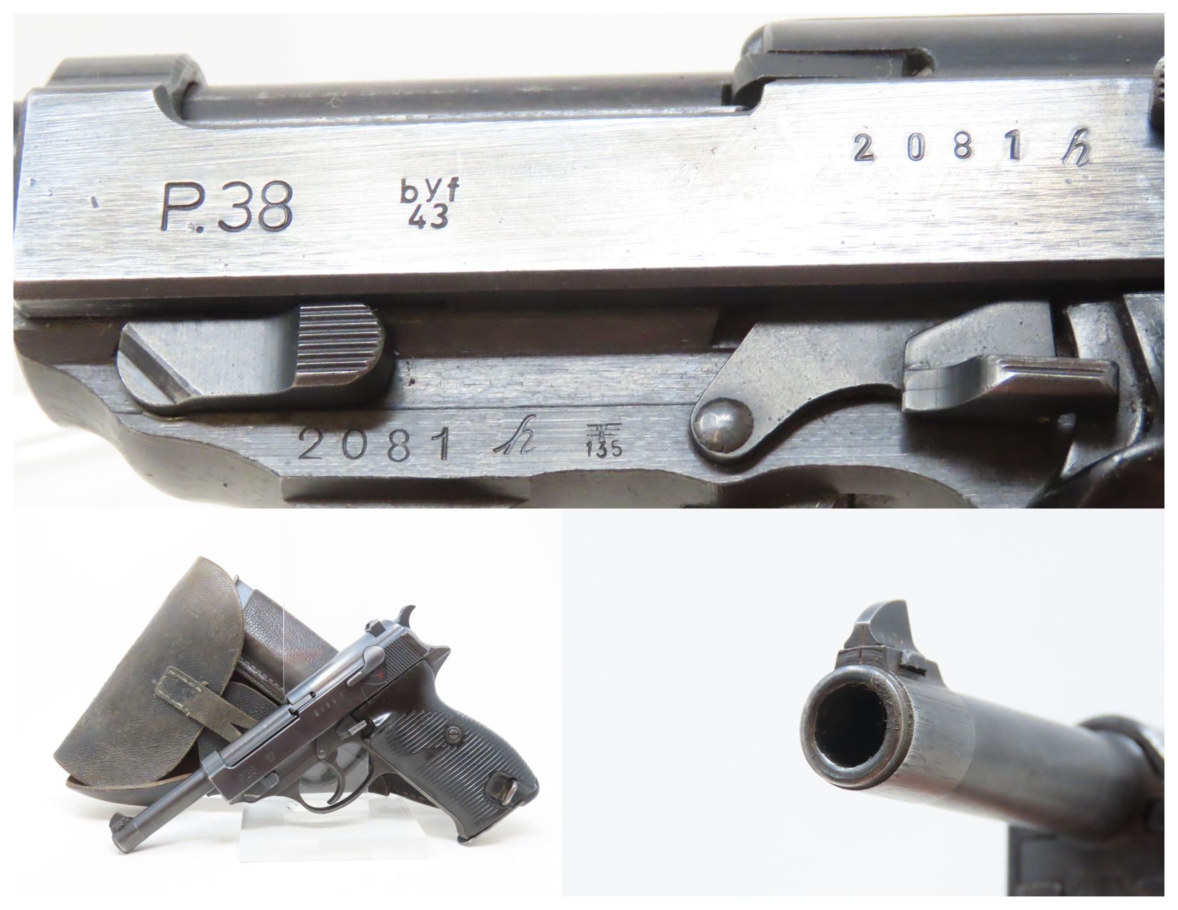 WWI German P.38 Semi Automatic Pistol with Holster 9.20 C&RAntique001 ...