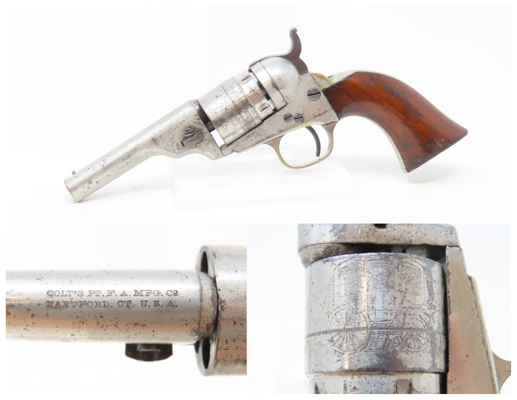 Colt Model 1862 Pocket Conversion Revolver 8.29 C&RAntique001 ...