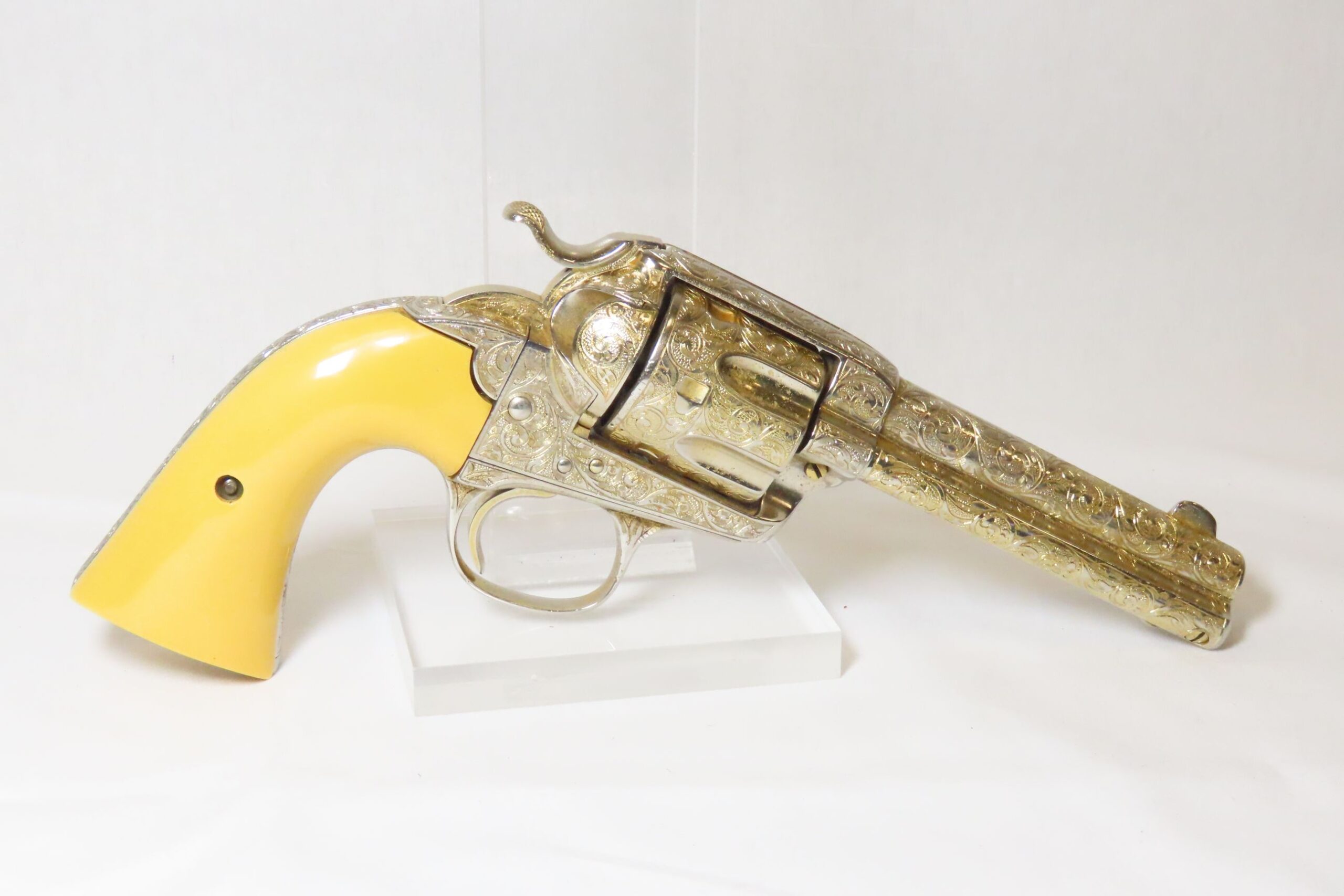 Engraved Gold Plated Colt Bisley Model Single Action Army Revolver 11. ...