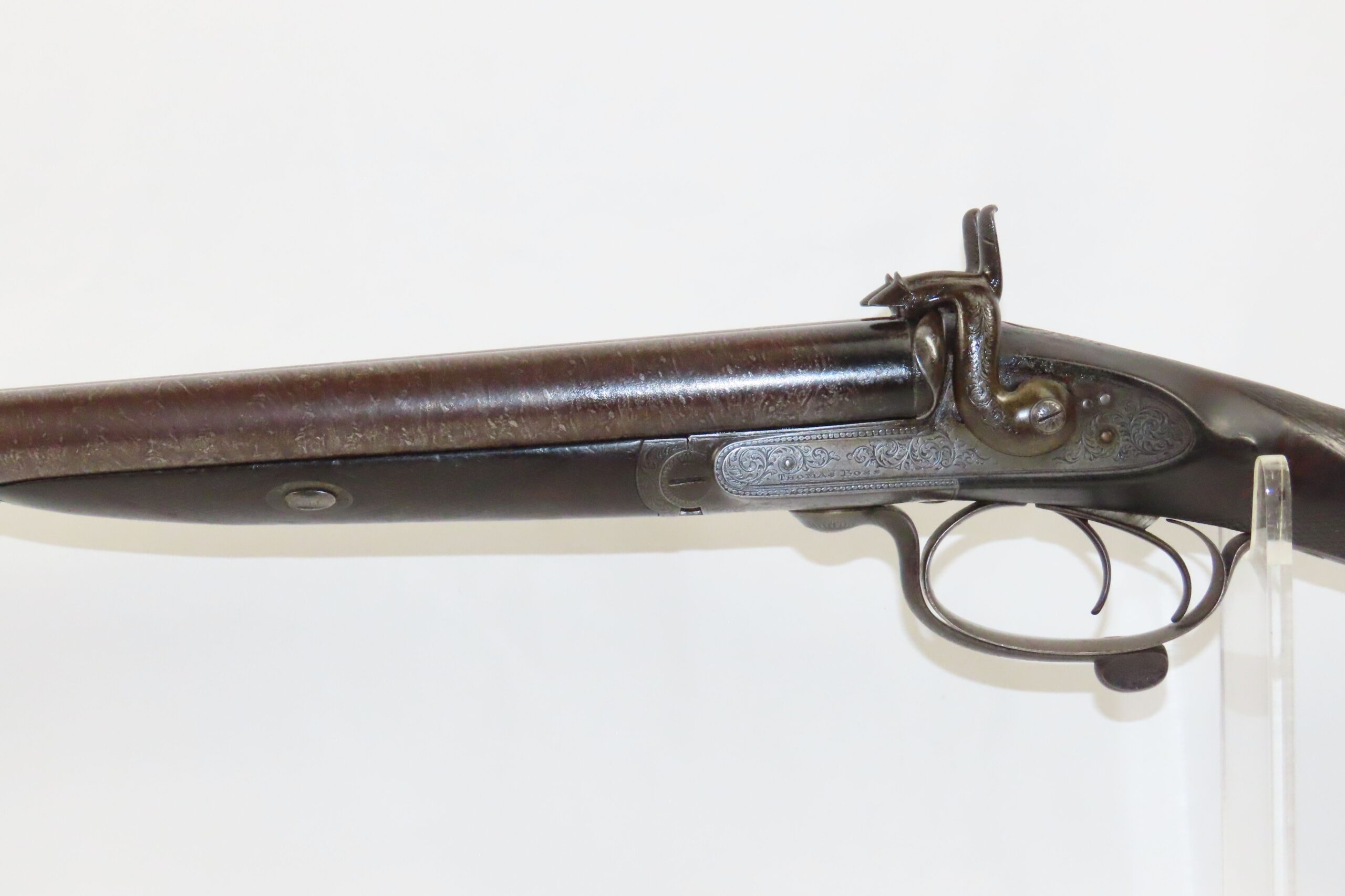 Engraved Thomas Boss 12 Bore Pinfire Double barrel Rotary Underlever ...