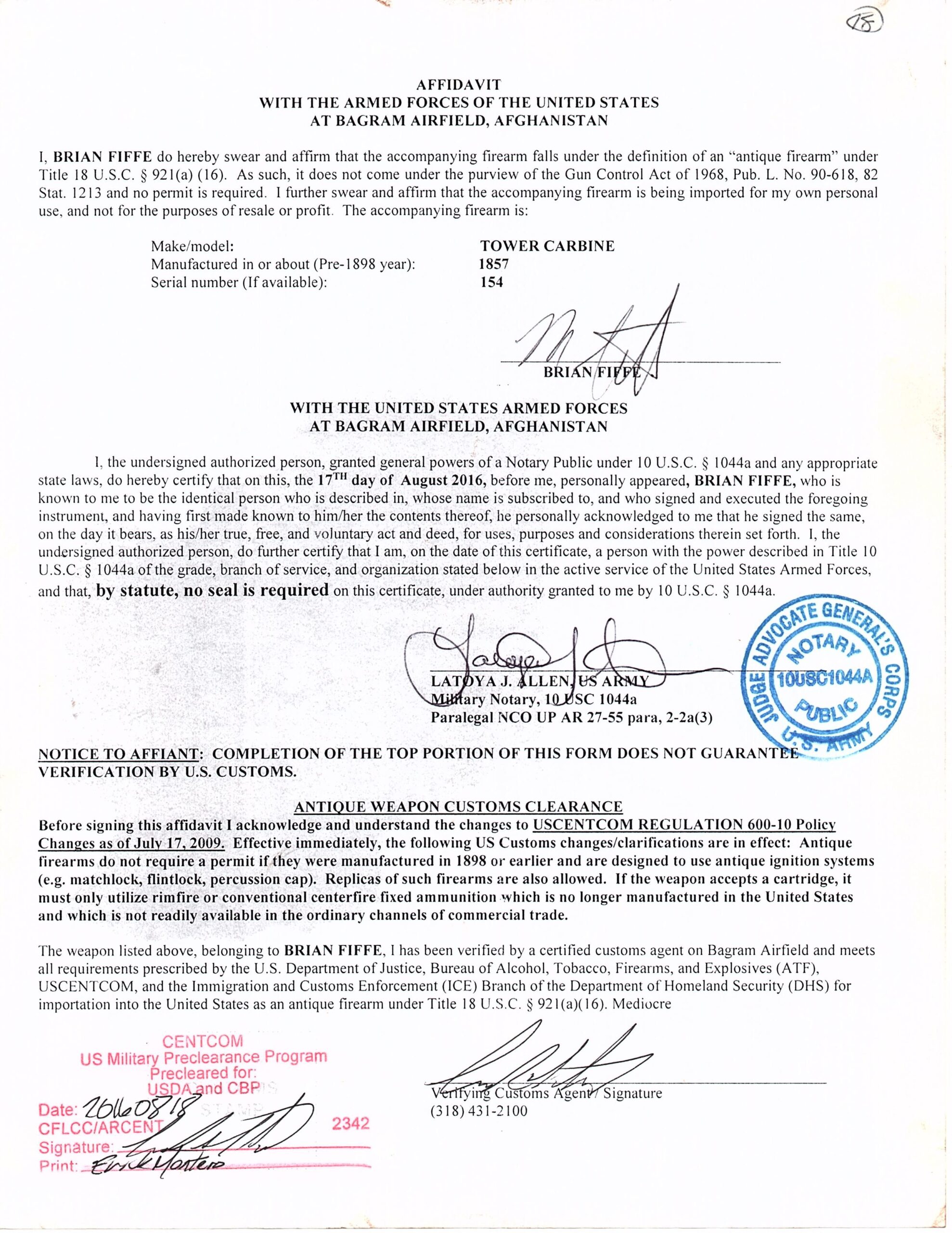 Tower Pattern 1856 Enfield Percussion Rifle with Afghanistan Bring Back ...