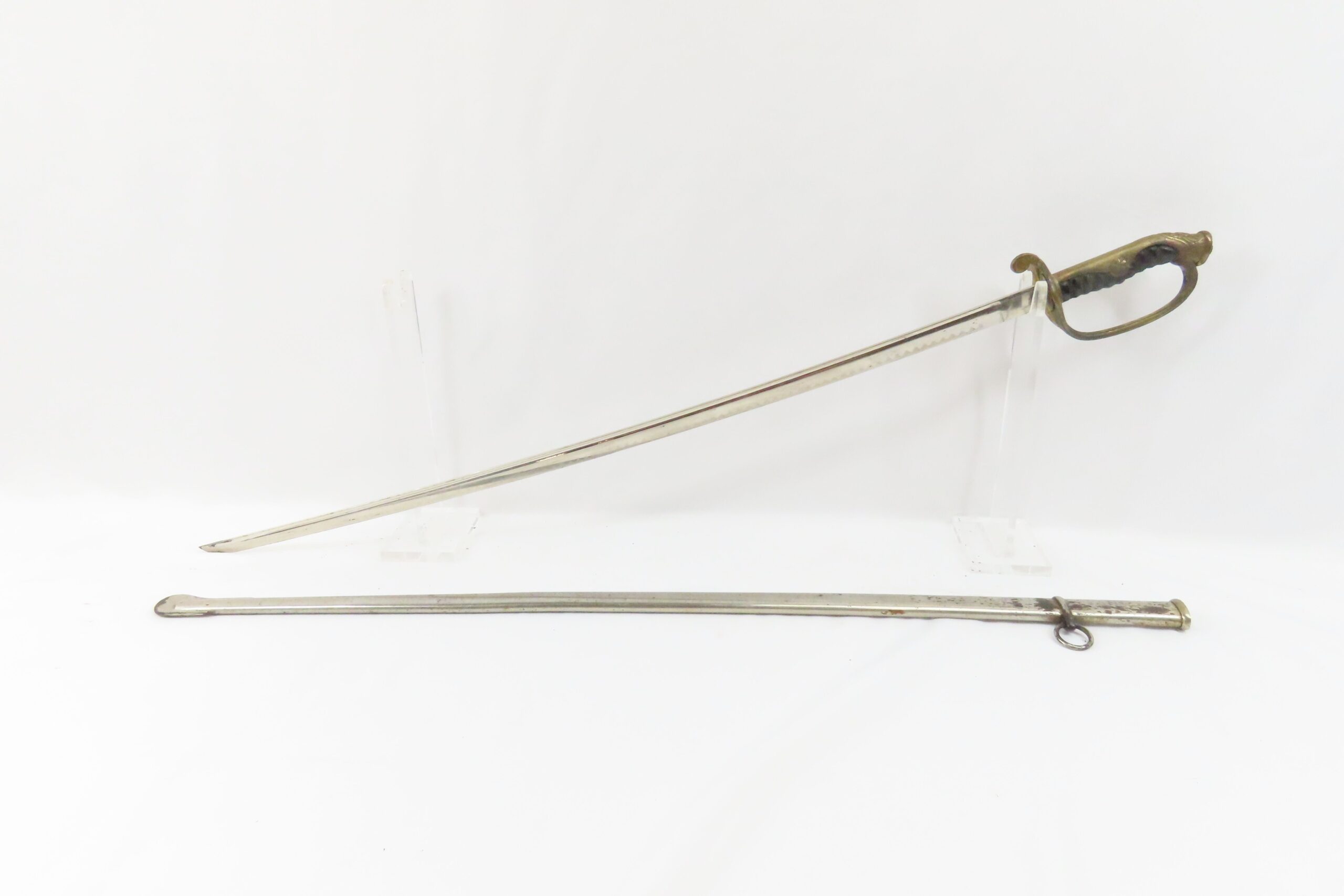 Japanese dress sword, 34 OAL 29 blade with etched temper line 1.4 C ...