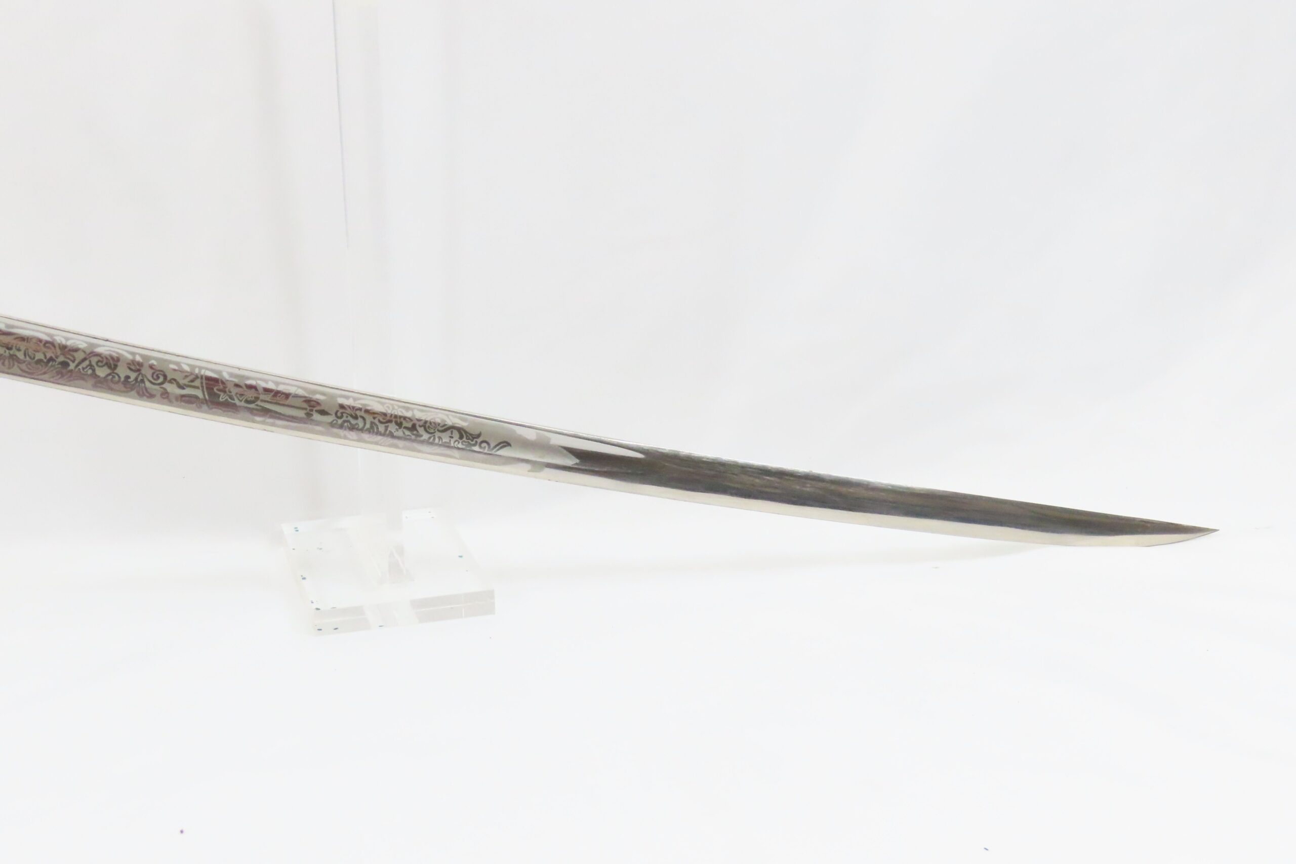 Martial themed etched blade saber with scabbard 1.3 C&RAntique005 ...