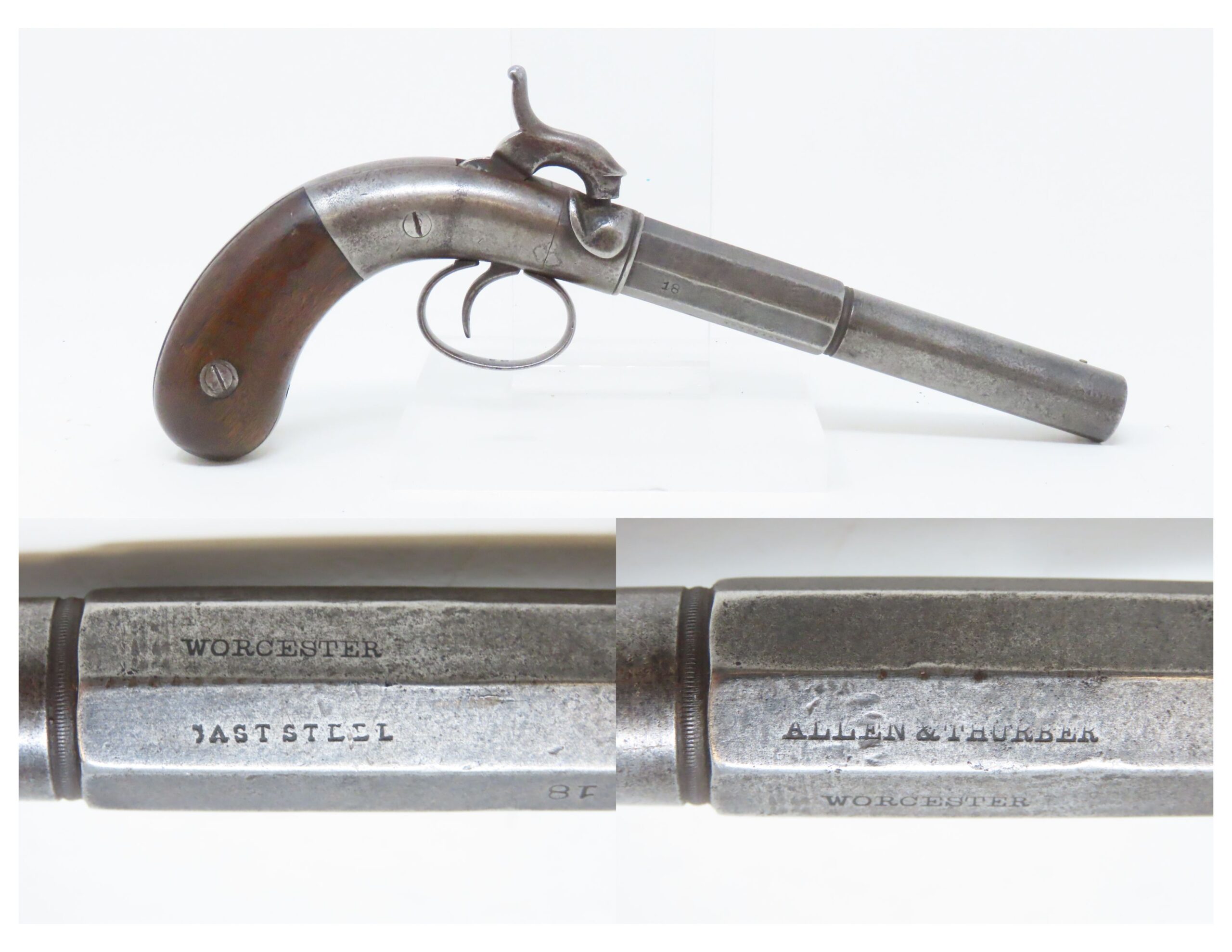 Allen & Thurber Single Shot Percussion Pistol 1.24 C&RAntique001 ...