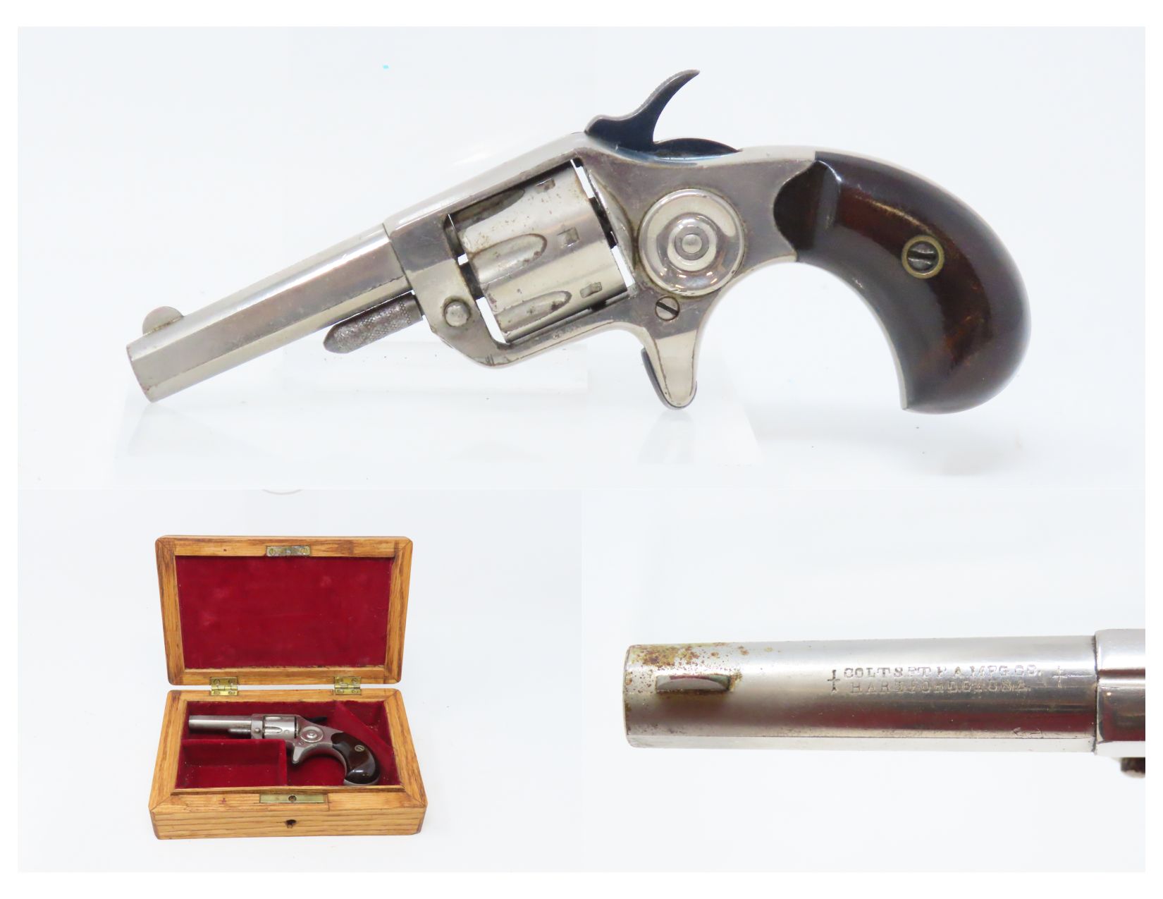 Cased Colt New Line .22 Revolver 1.31 C&RAntique001 | Ancestry Guns