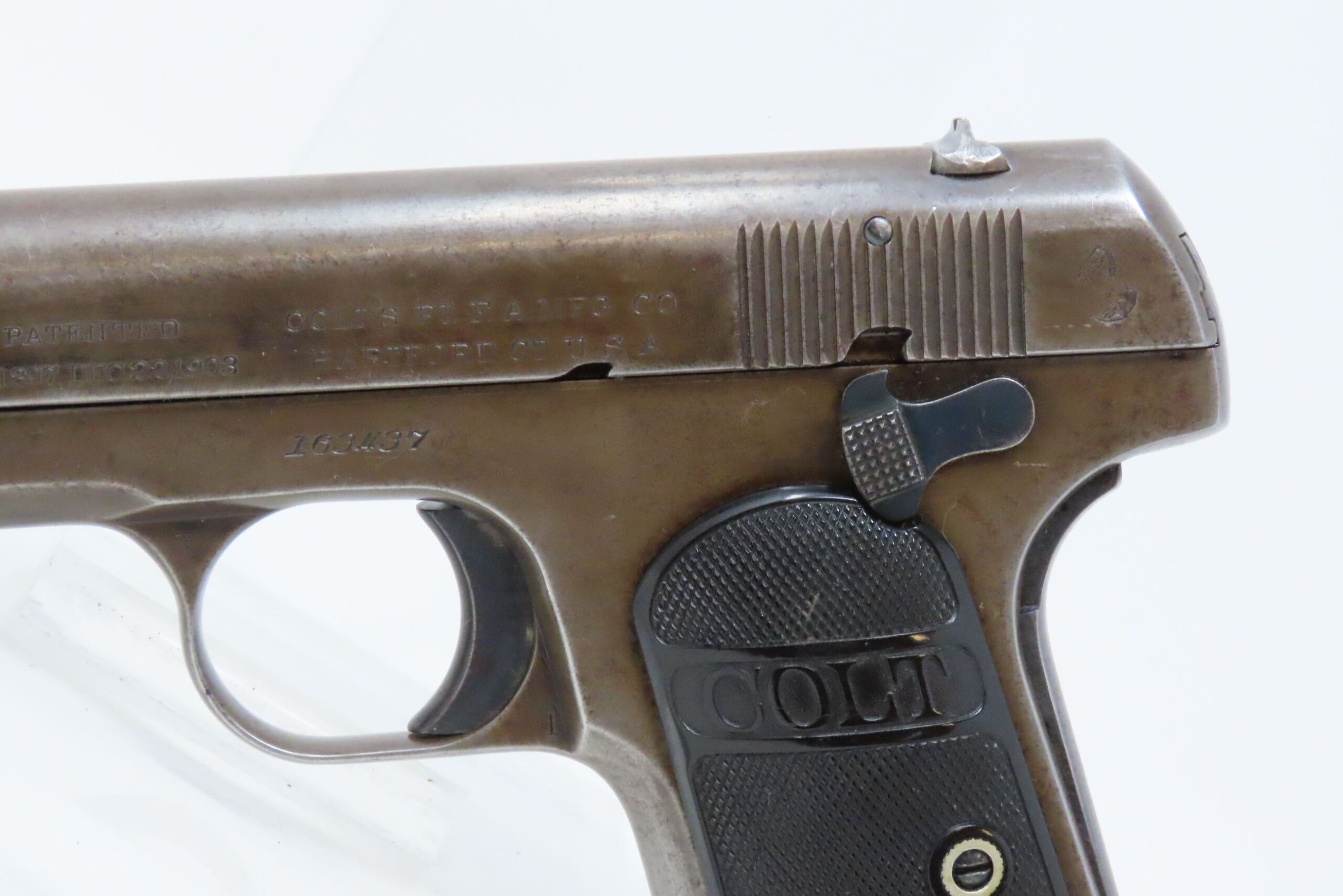 Colt MOdel 1903 Pocket Hammerless Pistol 1.30 C&RAntique004 | Ancestry Guns