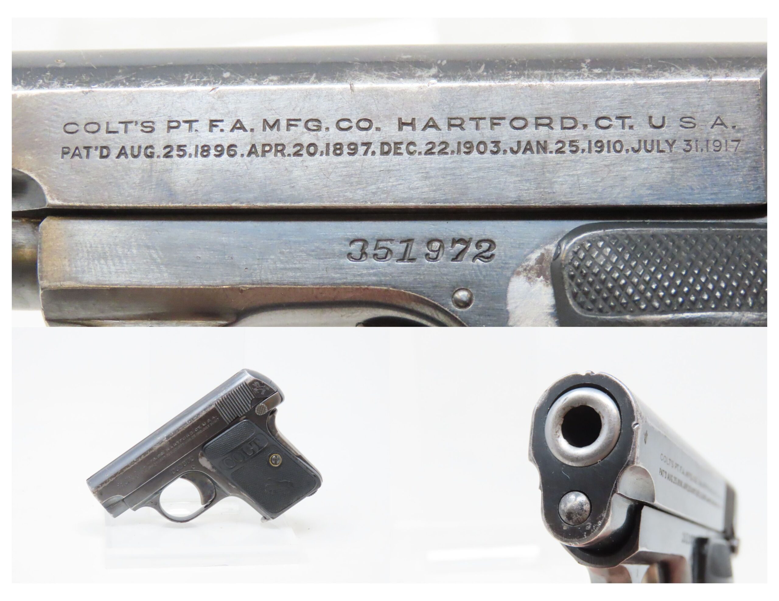 Colt Model 1908 Vest Pocket Pistol 1.20 C&RAntique001 | Ancestry Guns
