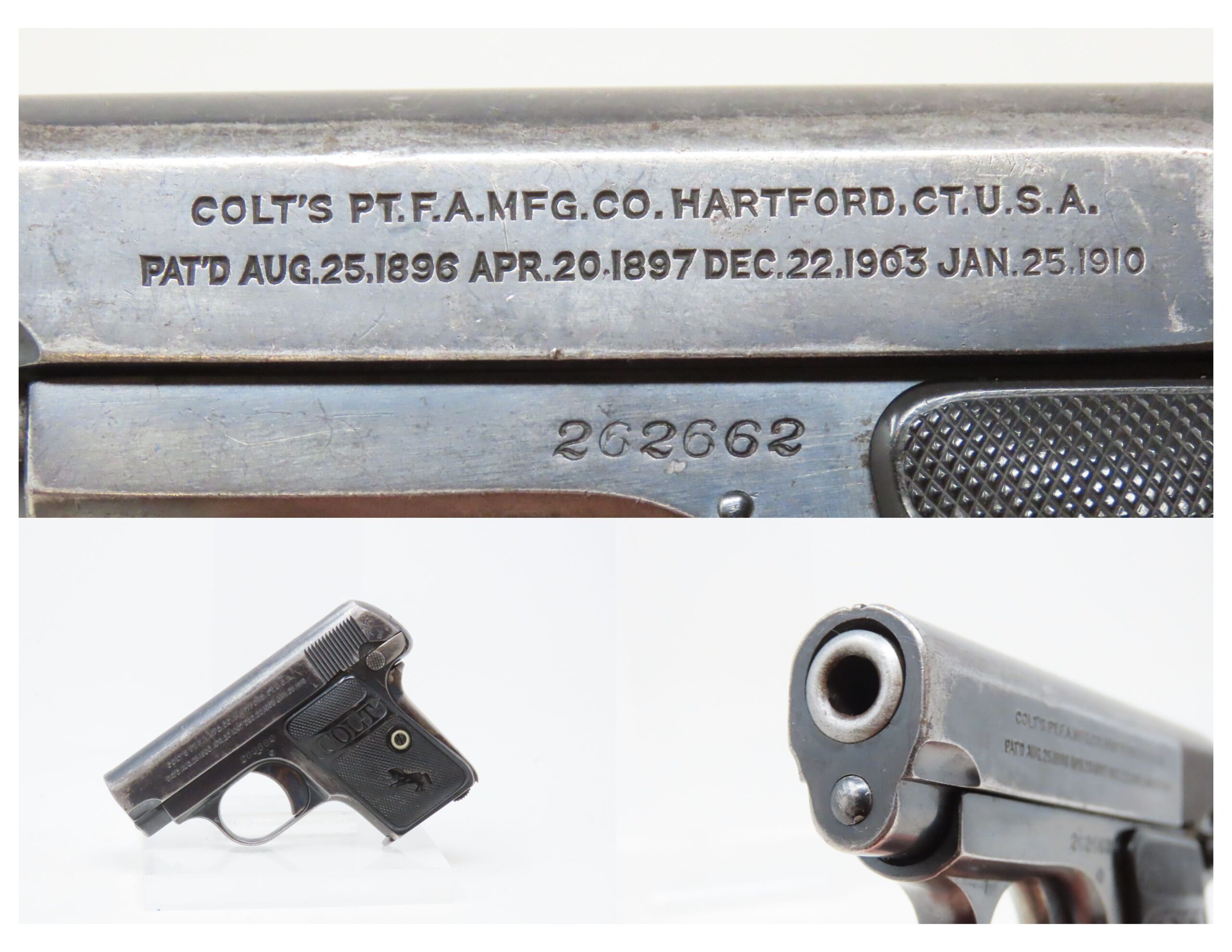 Colt Model 1908 Vest Pocket Pistol 1.30 C&RAntique001 | Ancestry Guns