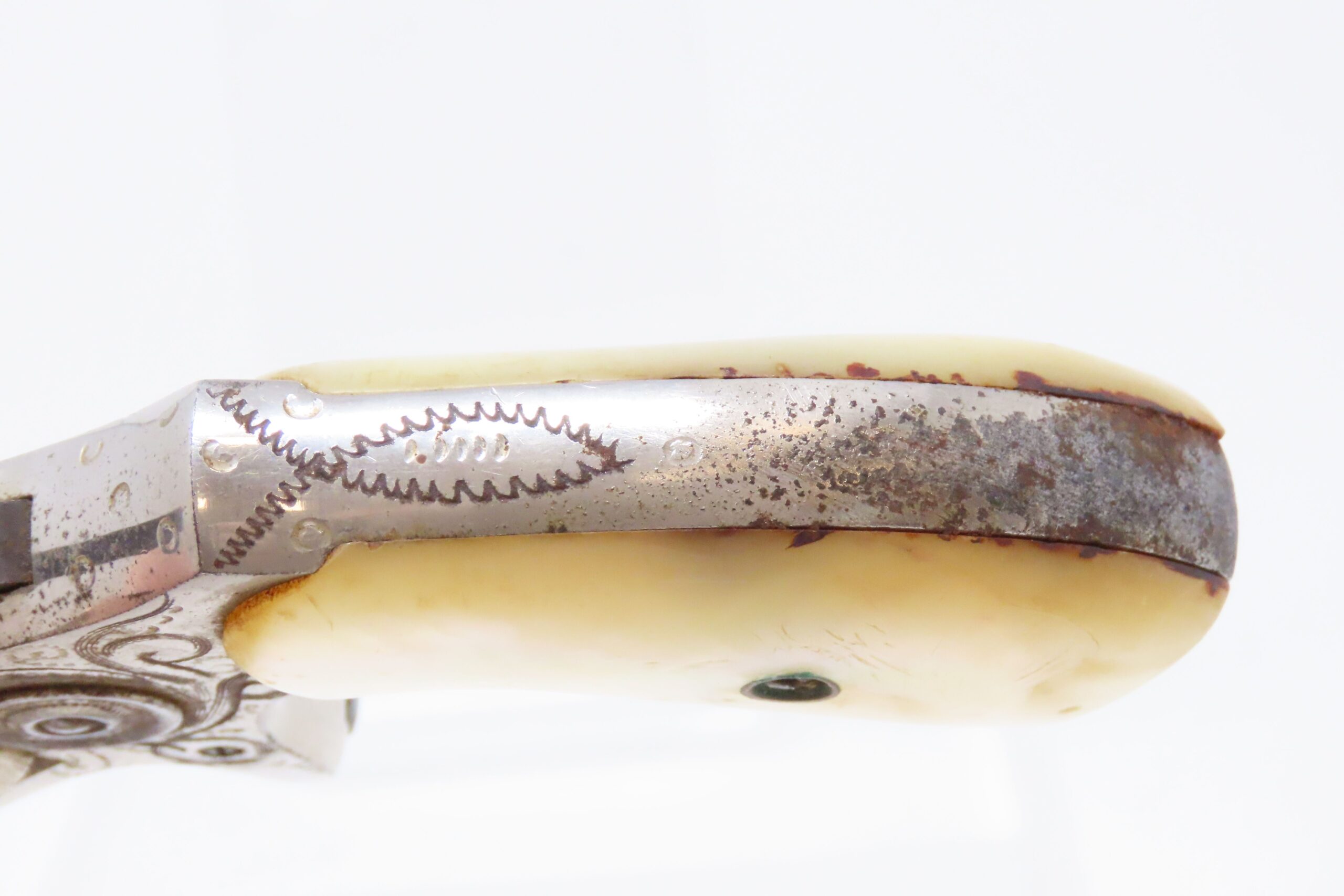 Engraved Lee Arms Co. Red Jacket No. 4 Revolver with Pearl Grips 1.24 C ...