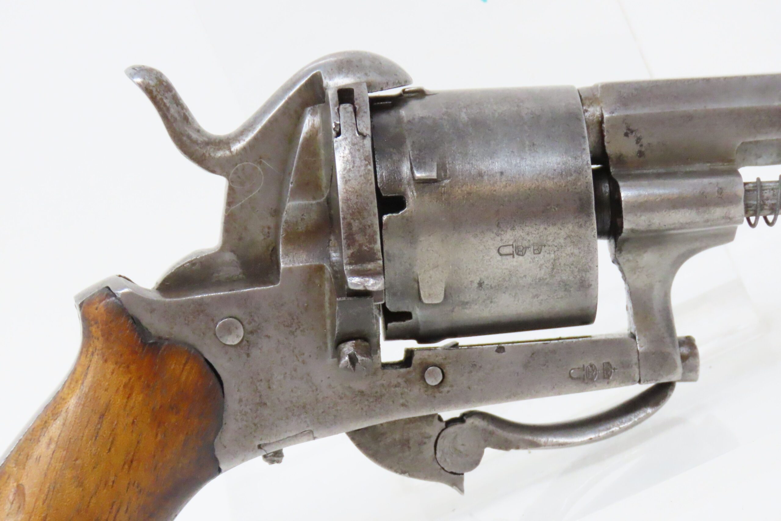 European Folding Trigger Double Action Pinfire Revolver 1.17 C ...