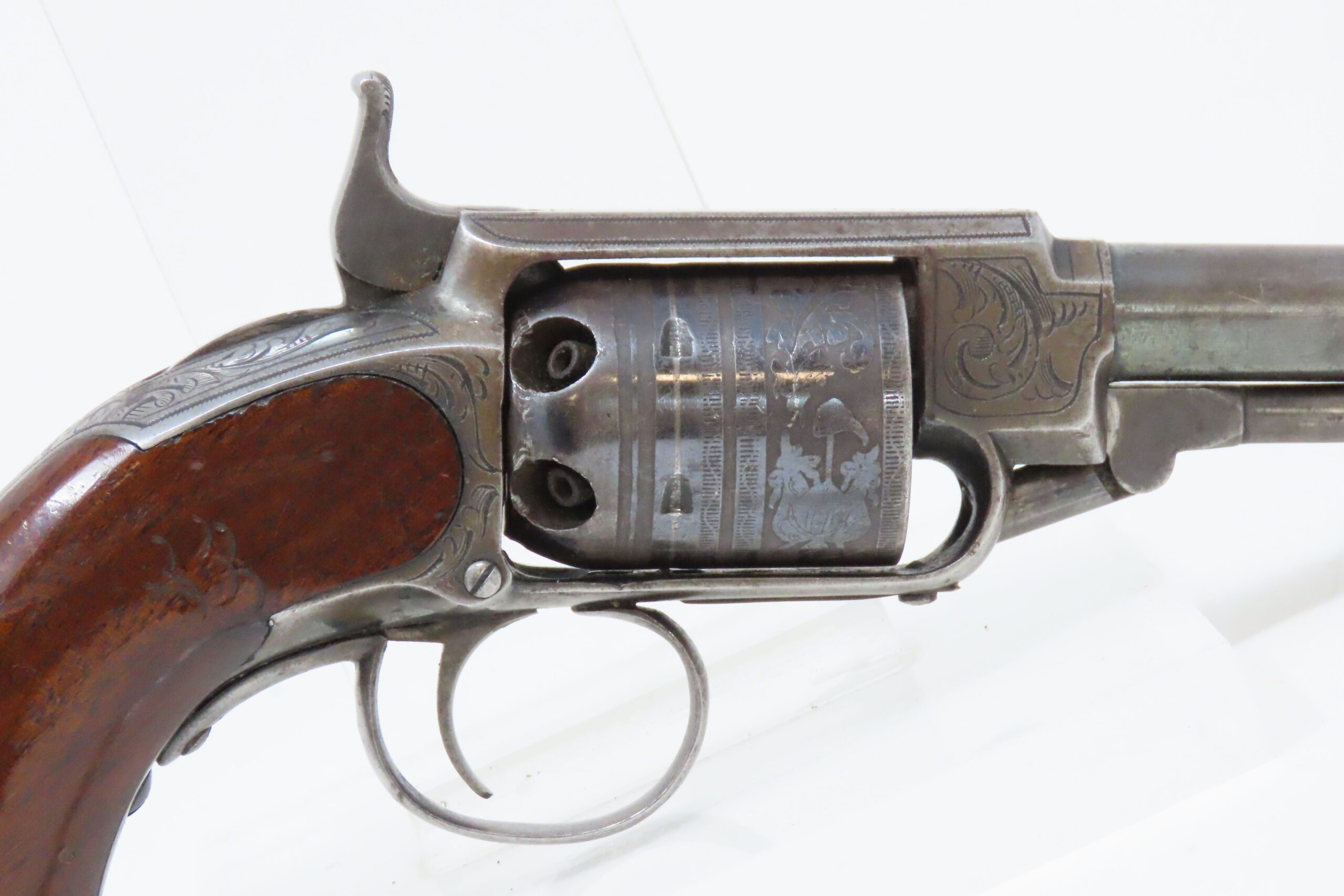 VERY RARE Engraved Antique JAMES WARNER .28 Cal. Percussion Pocket ...