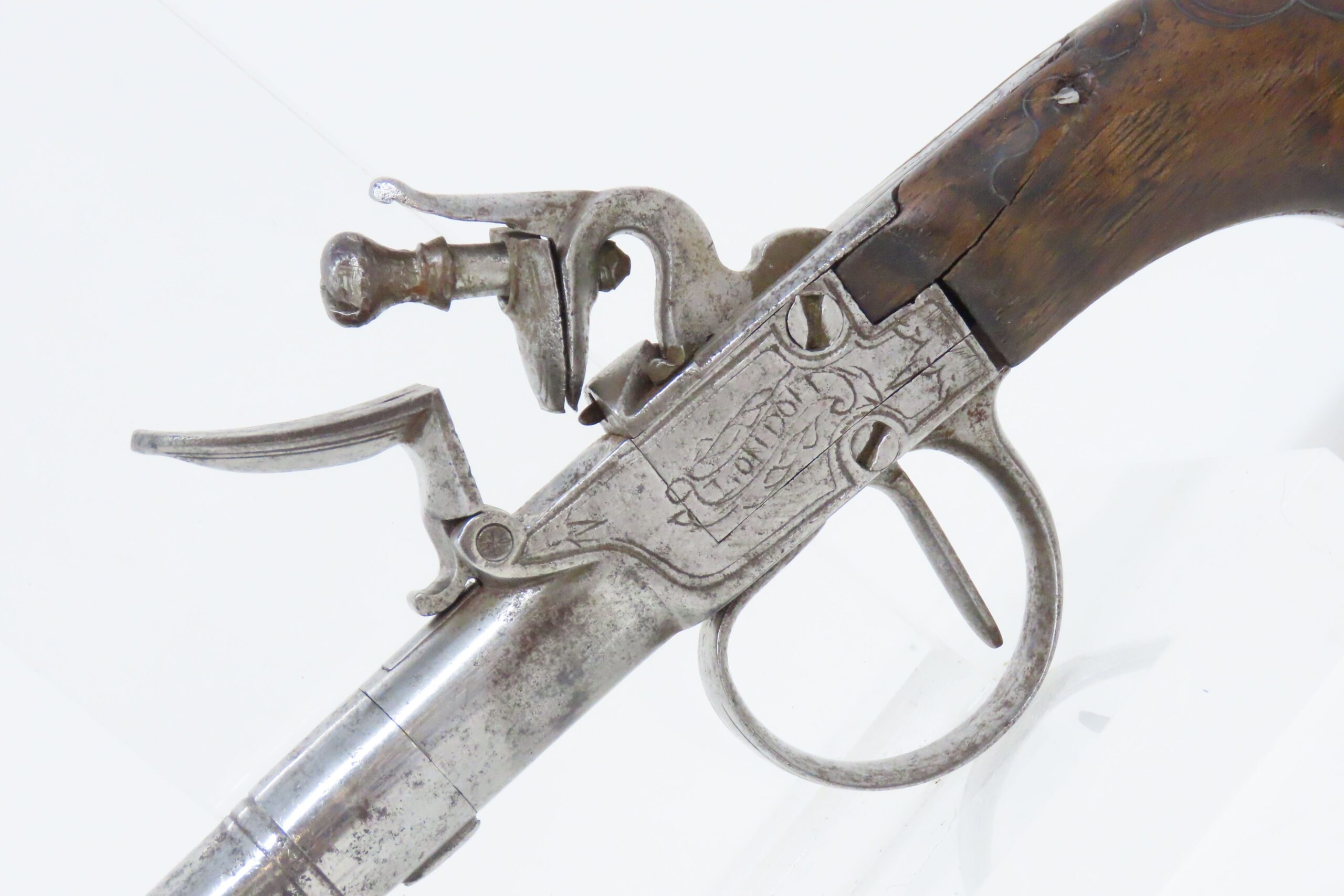 London Marked Boxlock Flintlock Pistol 1.23 C&RAntique004 | Ancestry Guns