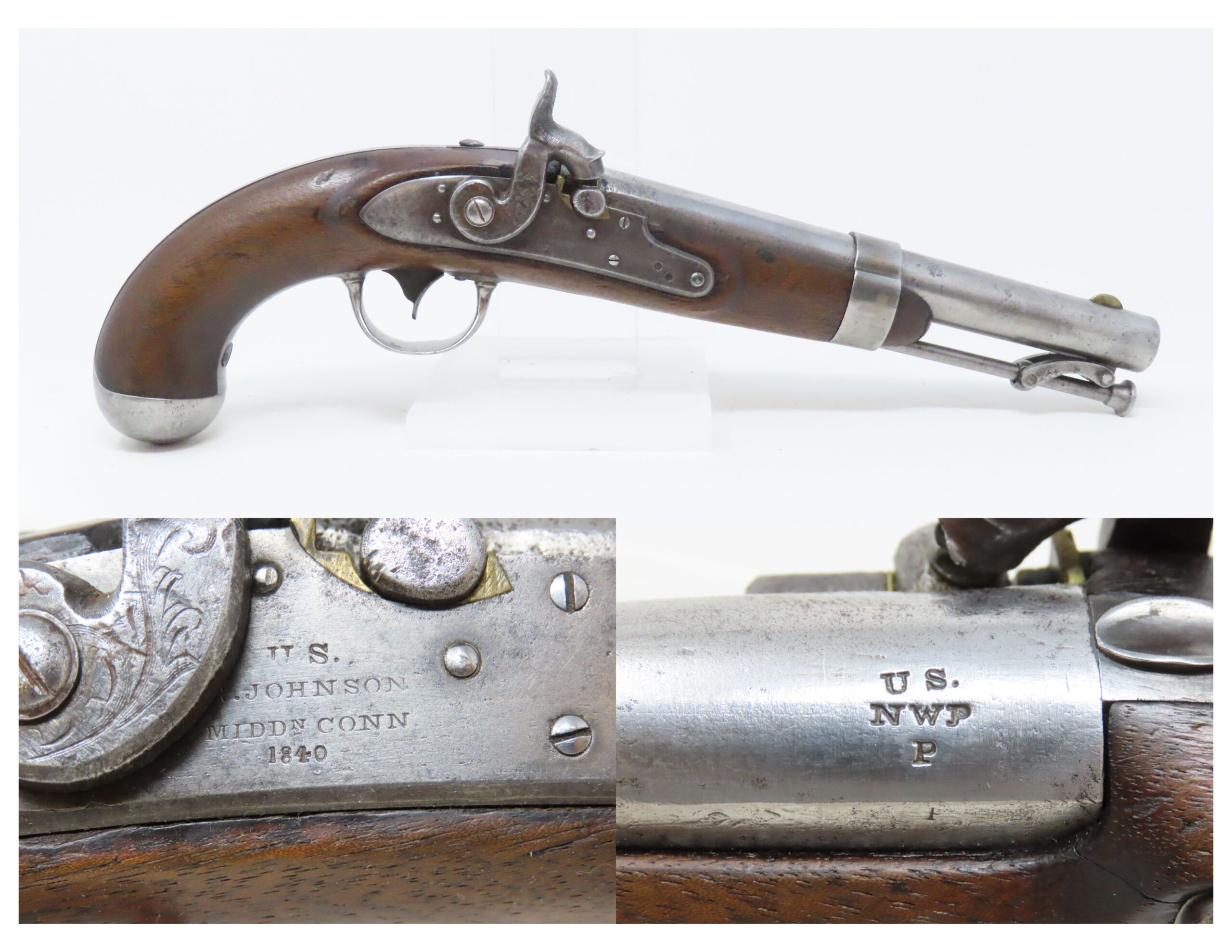 Robert Johnson MOdel 1836 Percussion Conversion Pistol 1.18 C ...