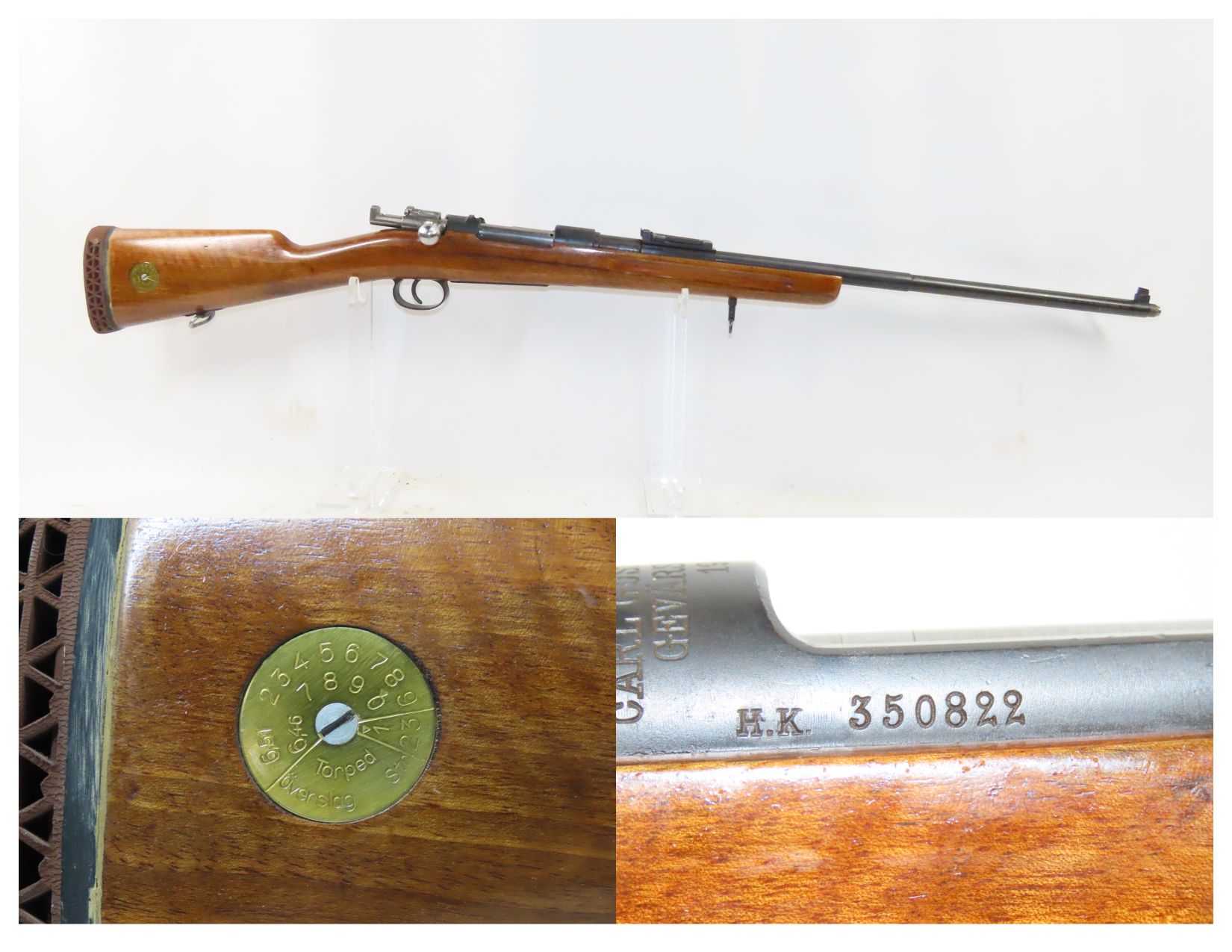 Swedish Carl Gustaf Model 1896 39 Sporting Rifle 12.13 C&RAntique001 ...