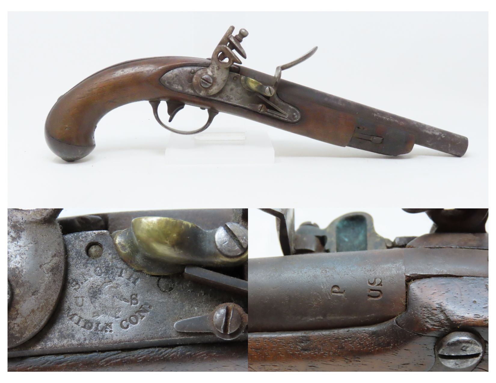 U.S. Simeon North Model 1816 Flintlock Pistol 2.1 C&RAntique001 ...