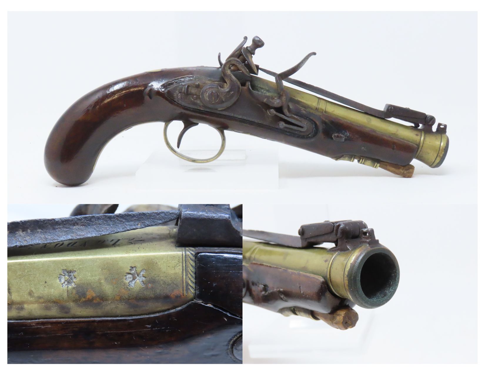 Double Barrel Flintlock Pistol