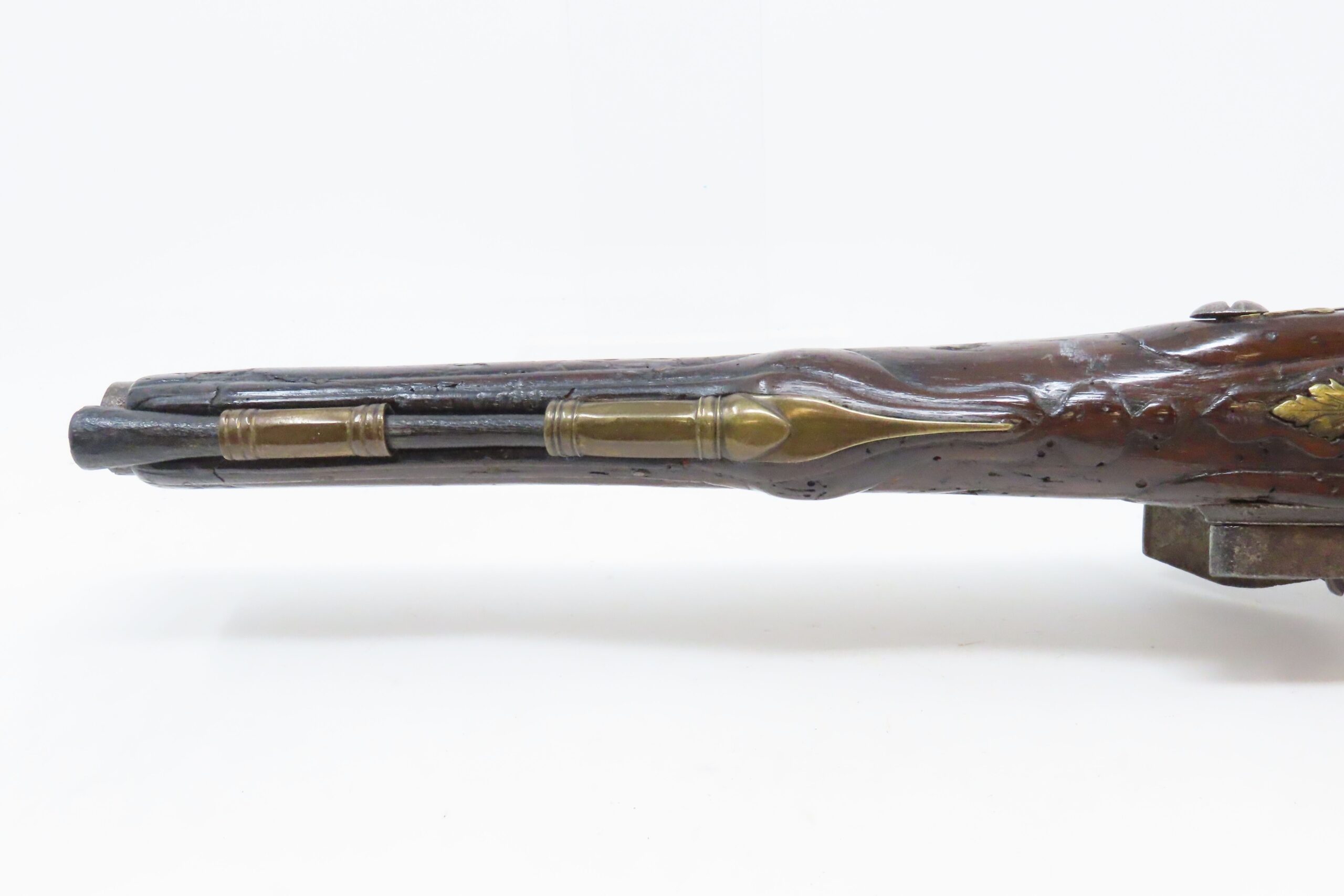 18th Century GERMANIC FLINTLOCK Belt Pistol 65 Caliber Antique Carved ...