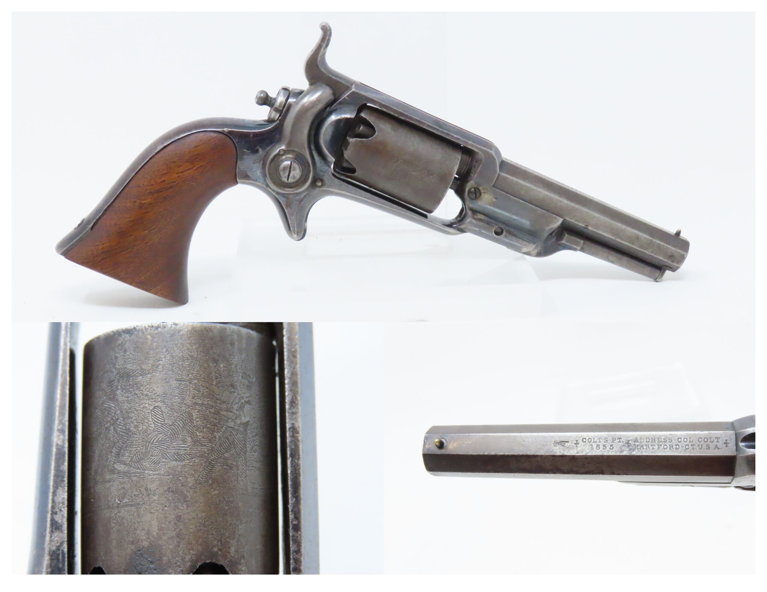 Colt Model 1855 Root Sidehammer Pocket Percussion Revolver 1.11 C&RAntique001 | Ancestry Guns