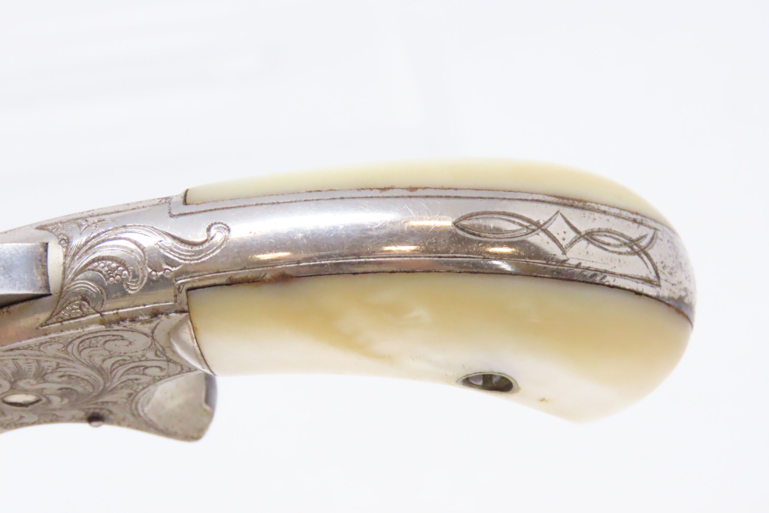 Engraved Smith & Wesson Model Number One 1st Issue Revolver with Pearl ...