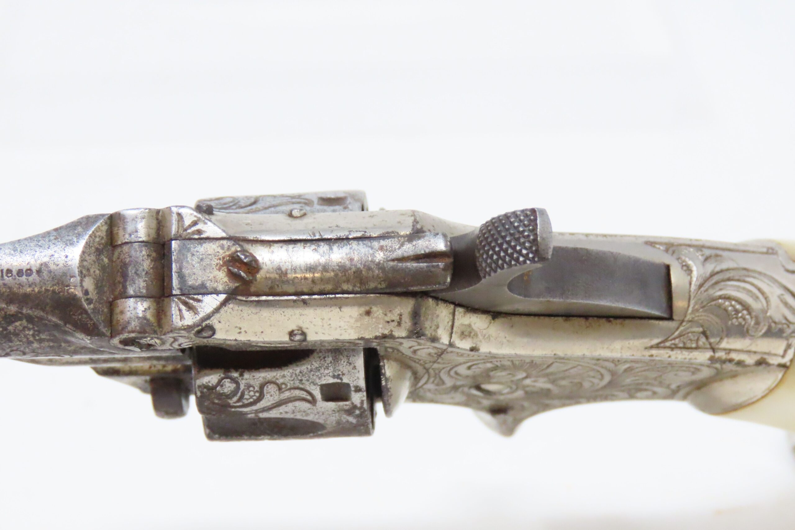 Engraved Smith & Wesson Model Number One 1st Issue Revolver with Pearl ...