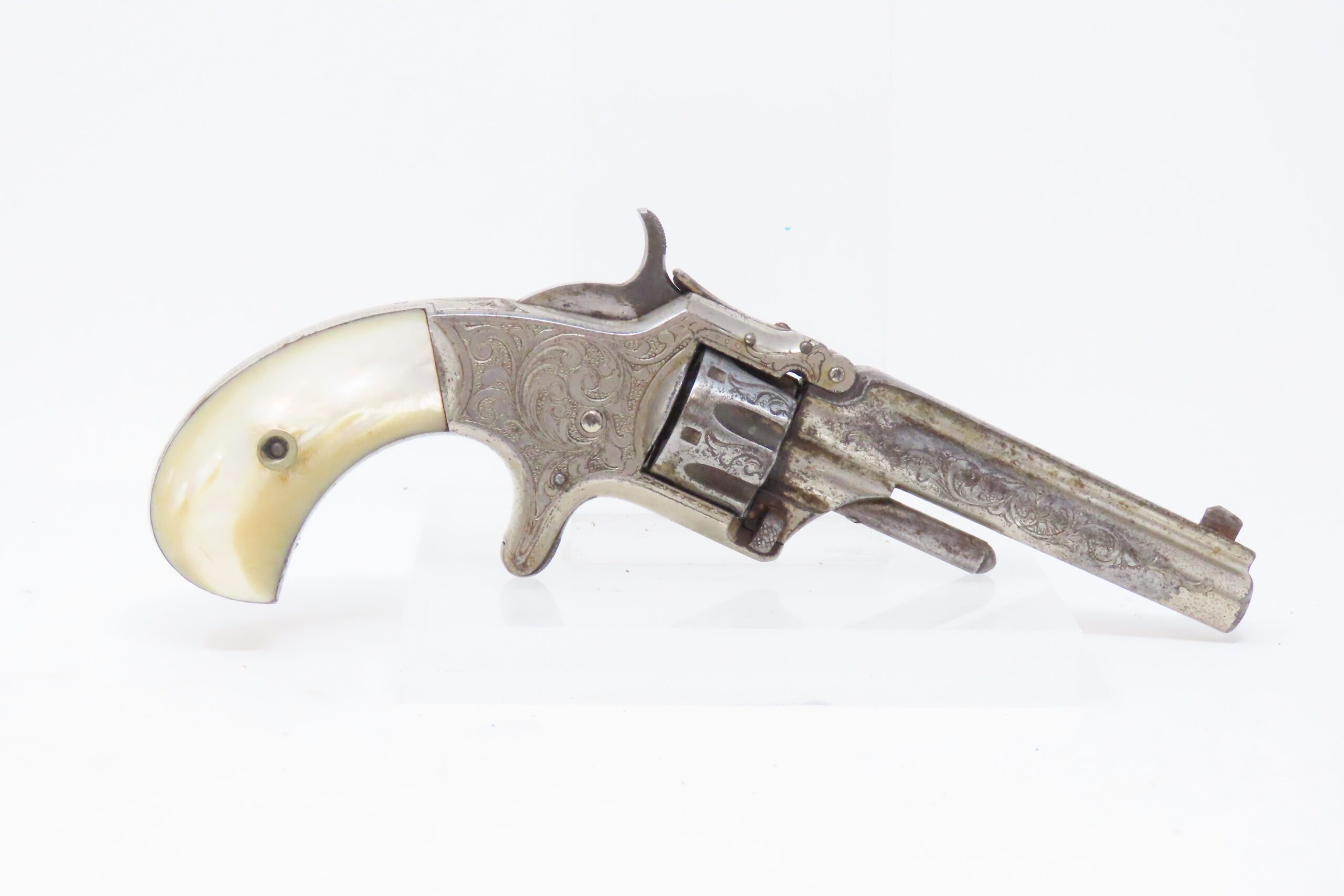 Engraved Smith & Wesson Model Number One 1st Issue Revolver with Pearl ...