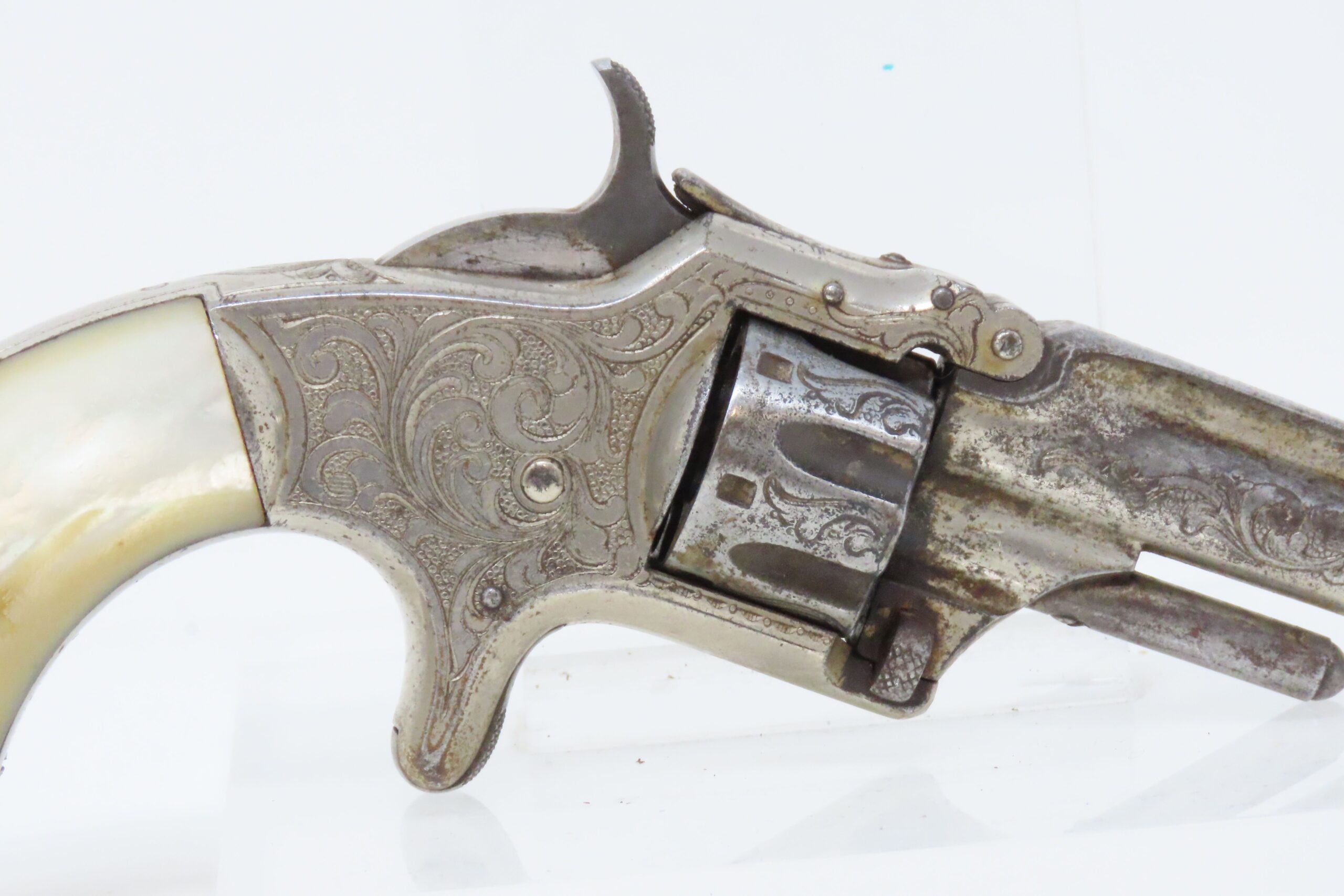 Engraved Smith & Wesson Model Number One 1st Issue Revolver with Pearl ...