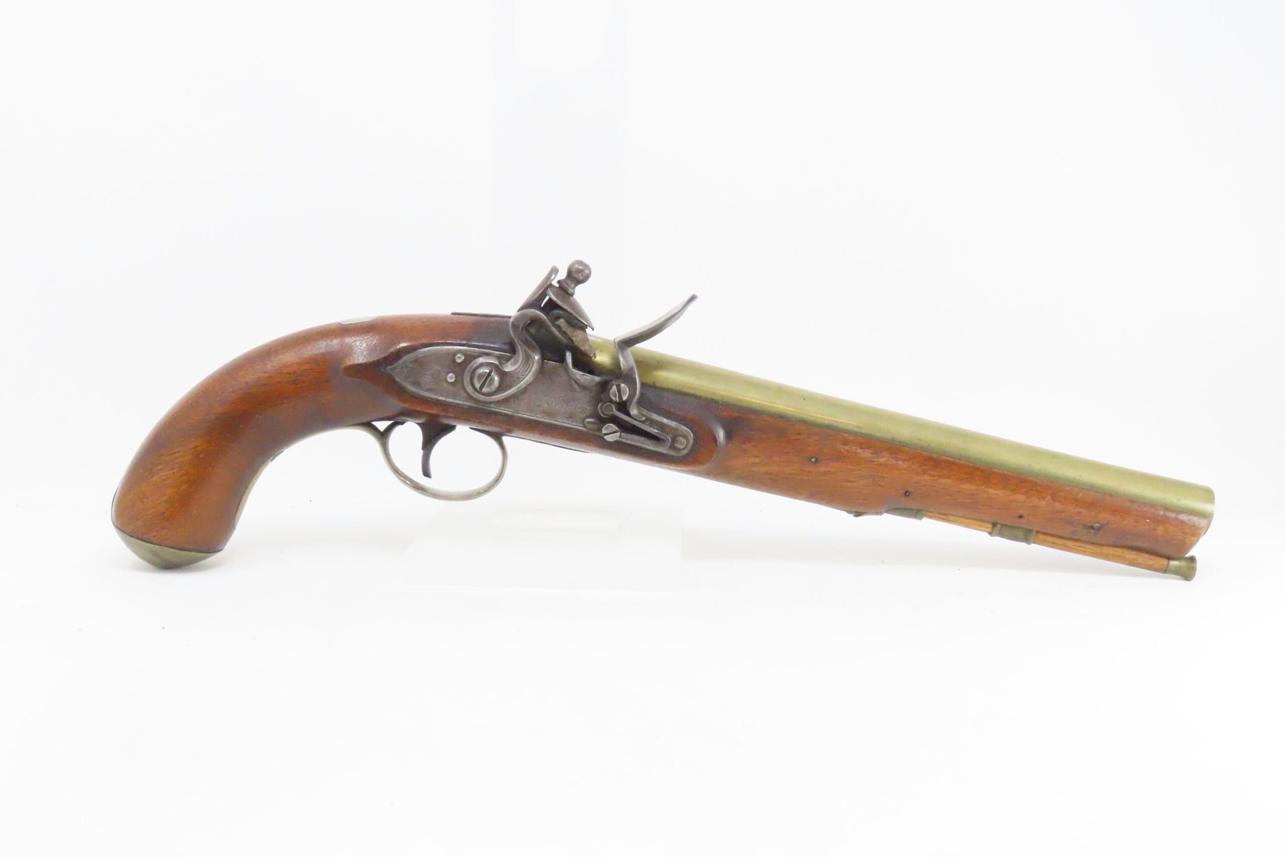 Sharpe Brass Barrel English Flintlock Trade Pistol 2.1 C&RAntique002 ...