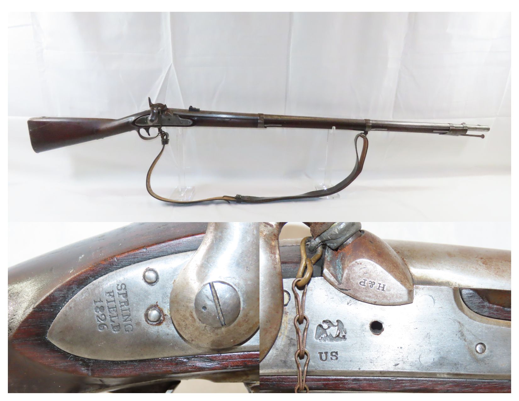 Springfield Model 1816 Hewes & Philips Bolster Conversion Rifled Musket ...